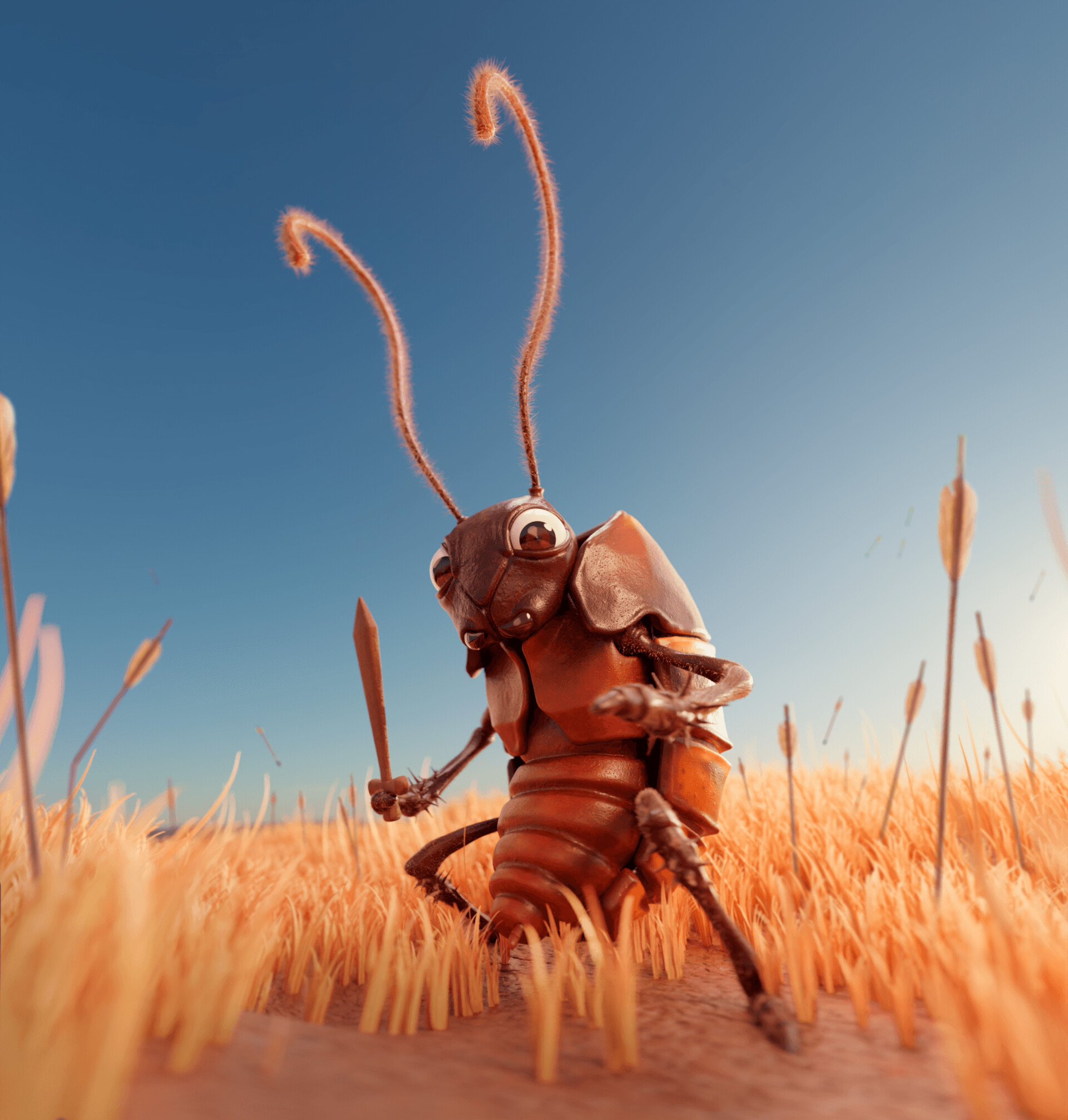 ArtStation - Little warrior (cockroach)