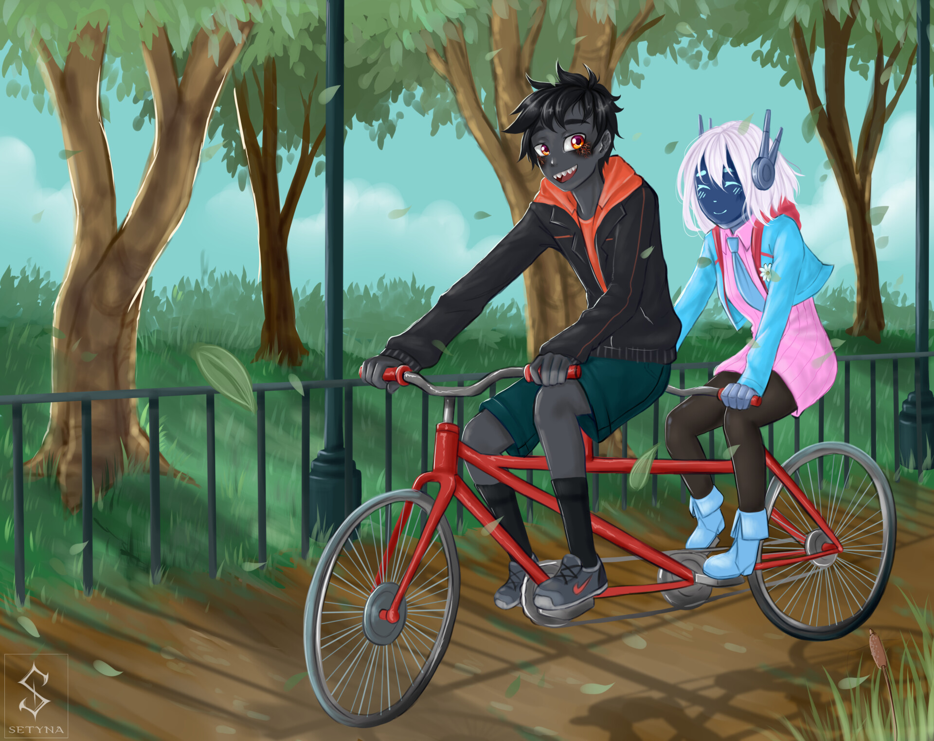 ArtStation - Vtuber bike ride! (COMMISSION)