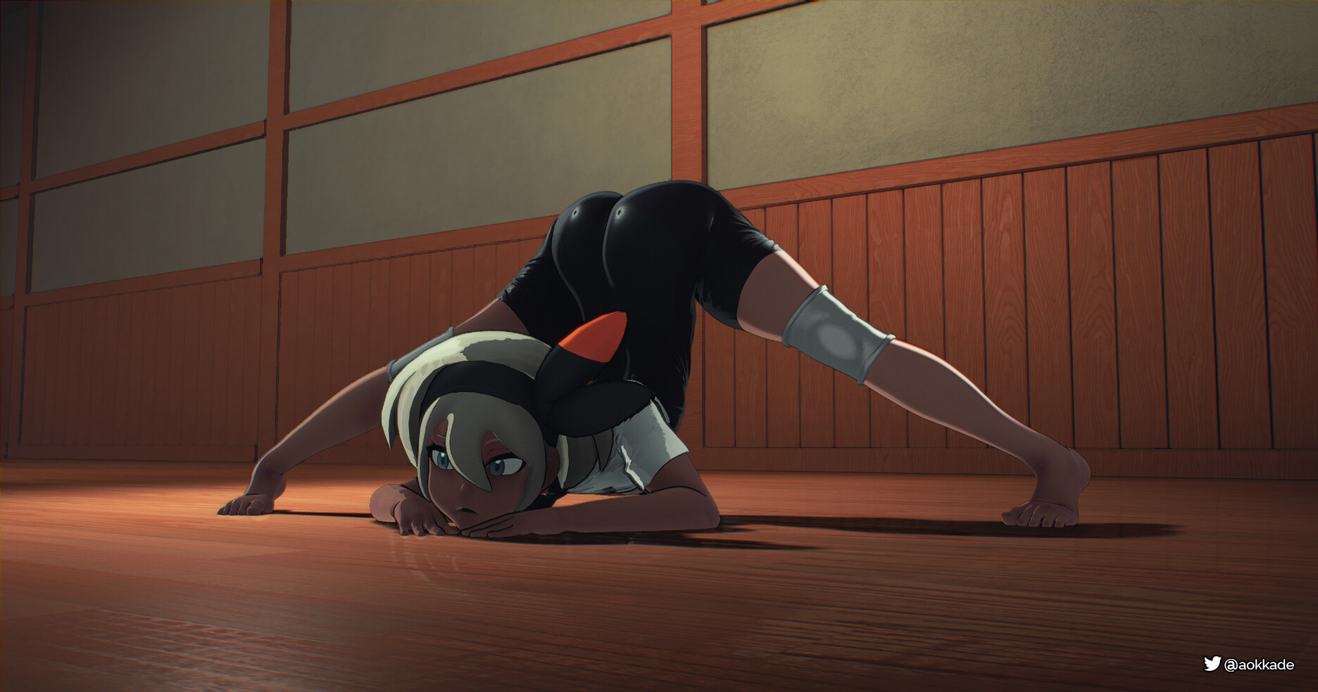 Aokkade - Bea from Pokemon doing the jackochallenge meme pose