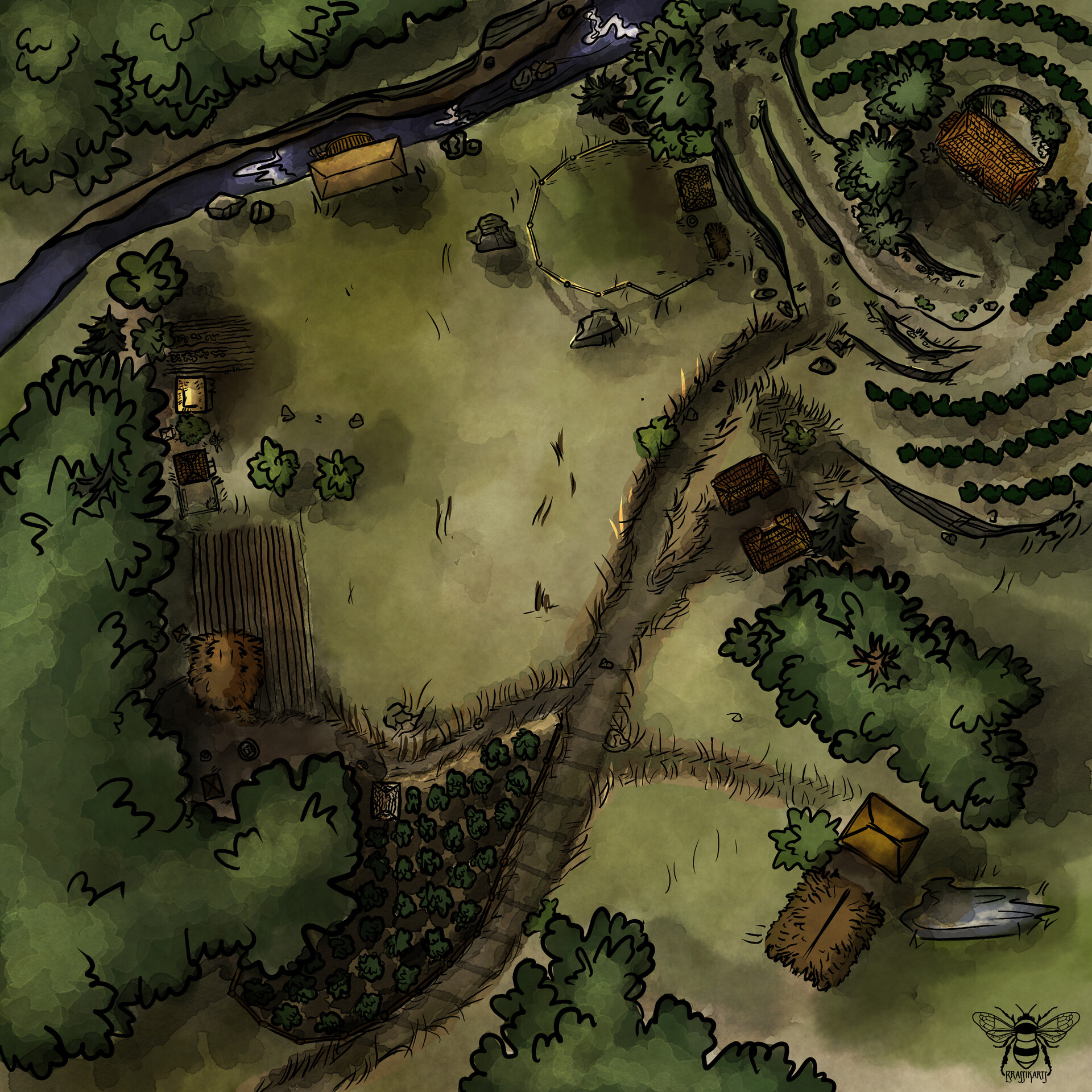 ArtStation - The Village of Ferrek's Folly: a battlemap