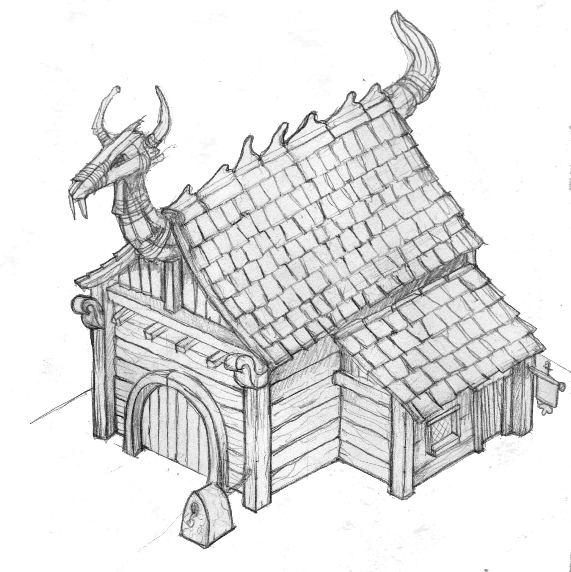Viking House Interior Drawing