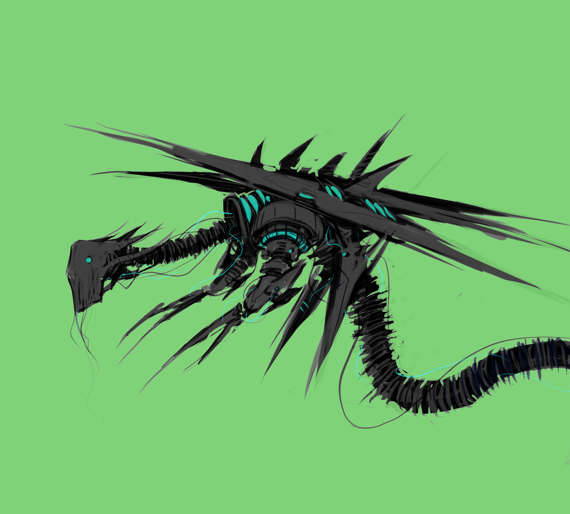 ArtStation - Dragon Mech Sketch