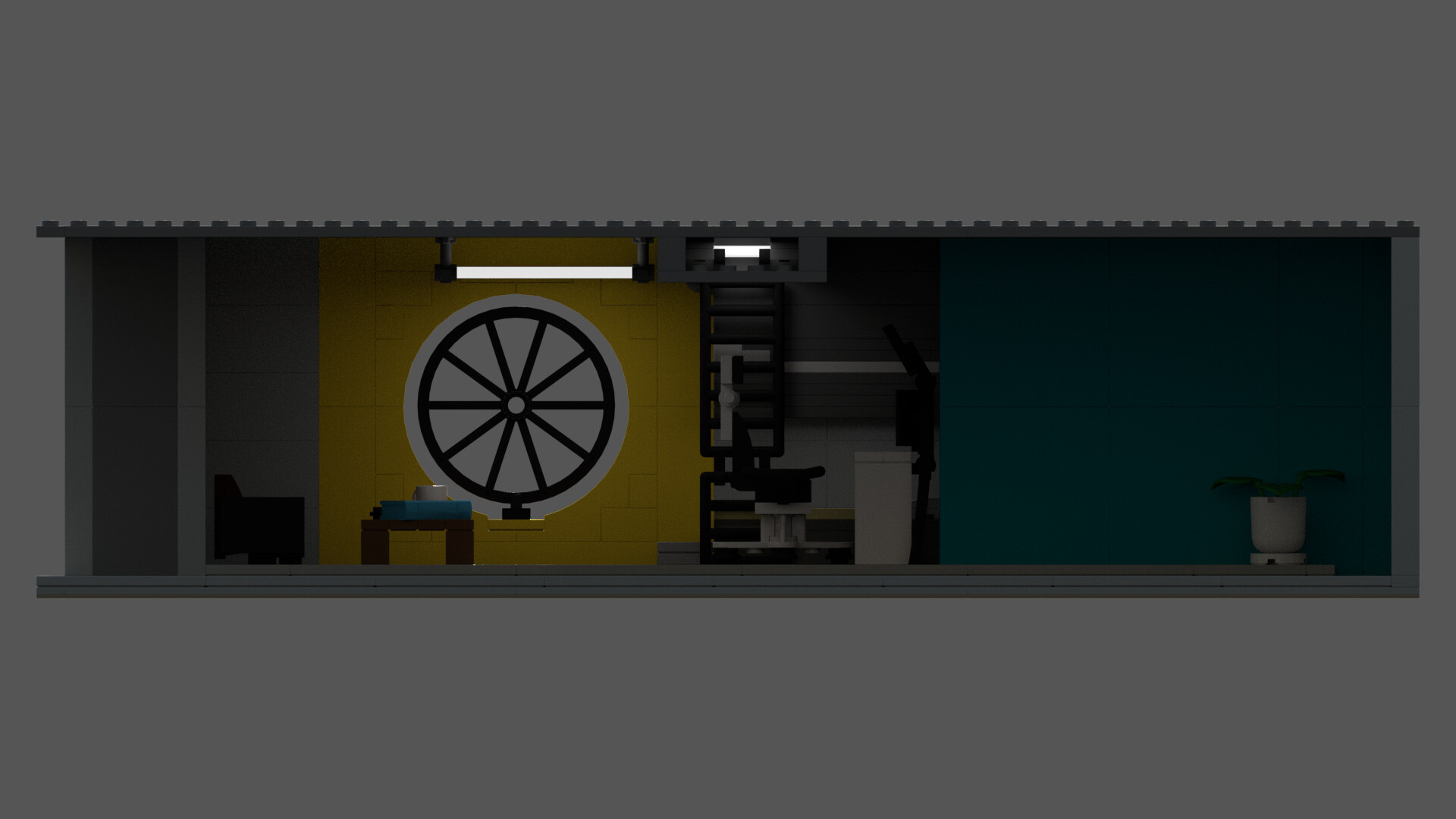 Sally K. T. - LEGO kitbash - Cyberpunk Room