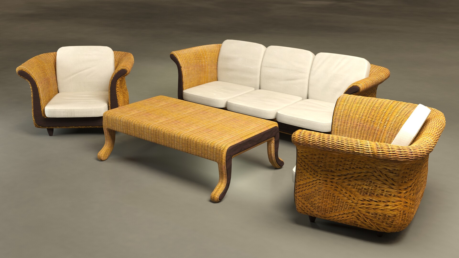 ArtStation - Wicker Furniture Set