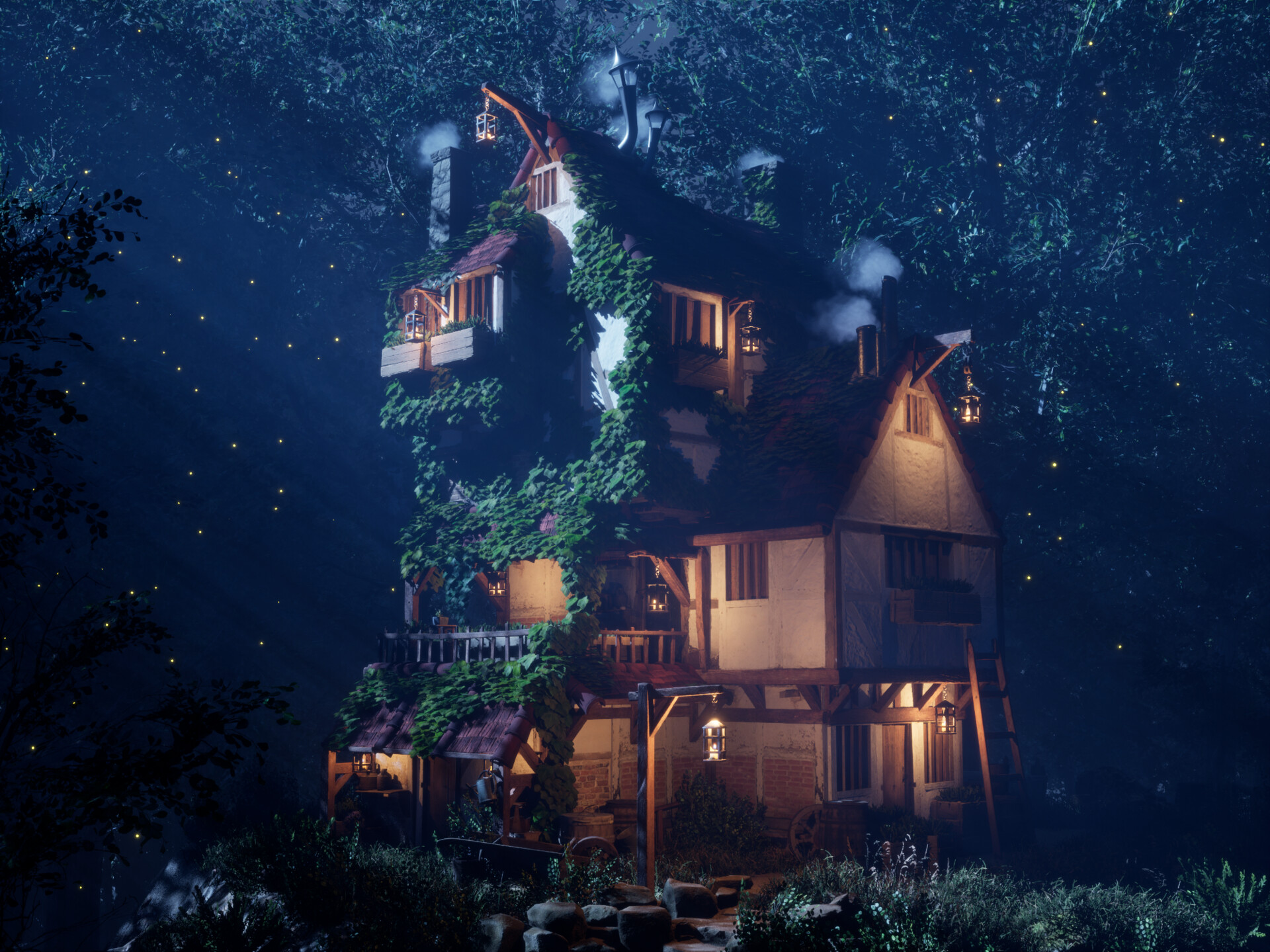 ArtStation - A Wizard's Enchanted Forest Abode [REMAKE]