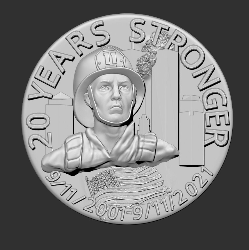 ArtStation - Commemorative 911 silver coin.