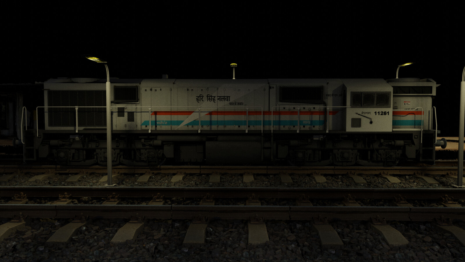 B.R.W. Productions - WDM-3D 11261 Lucknow shed Indian Railways 3D model