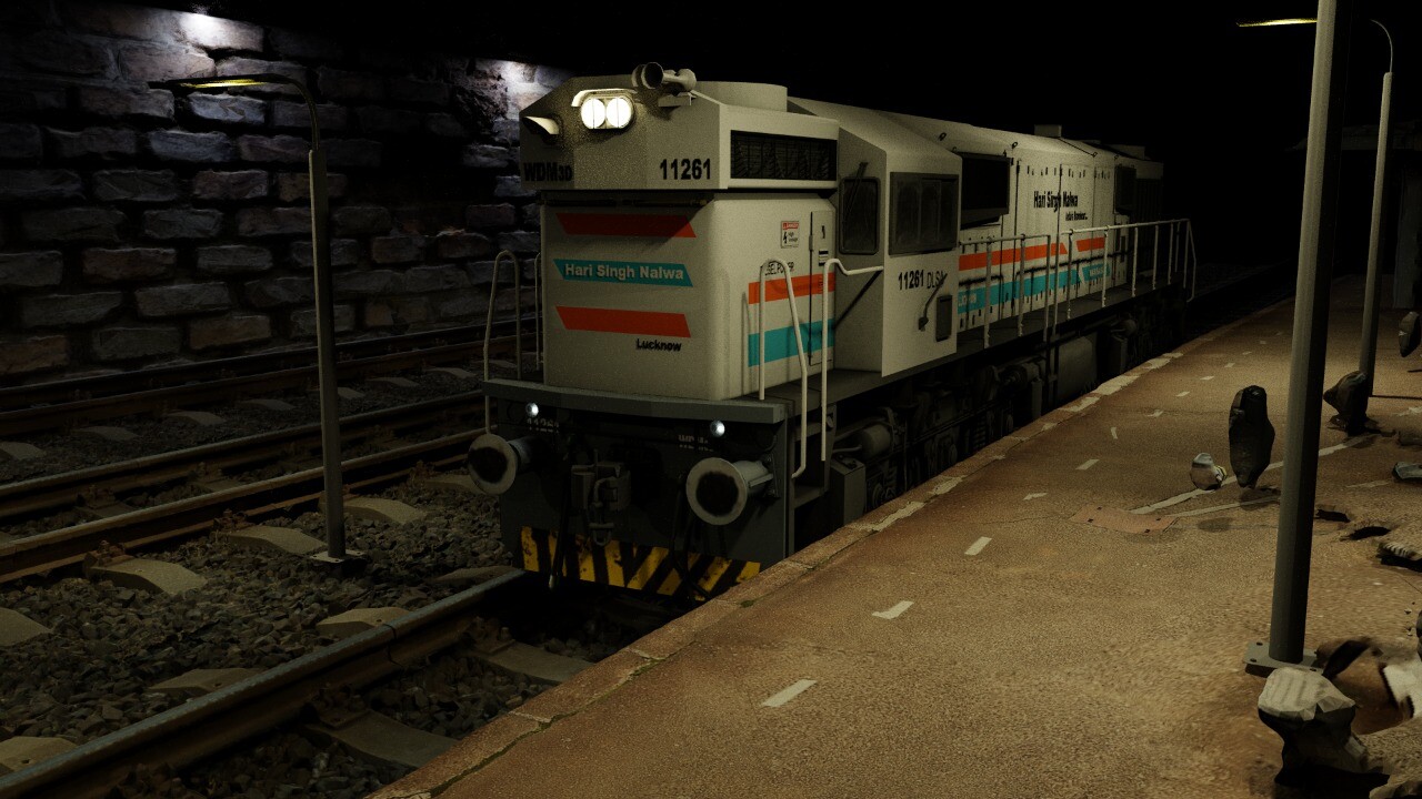 B.R.W. Productions - WDM-3D 11261 Lucknow shed Indian Railways 3D model