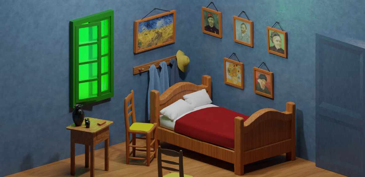 ArtStation - Vincent van Gogh-The Bedroom 3D