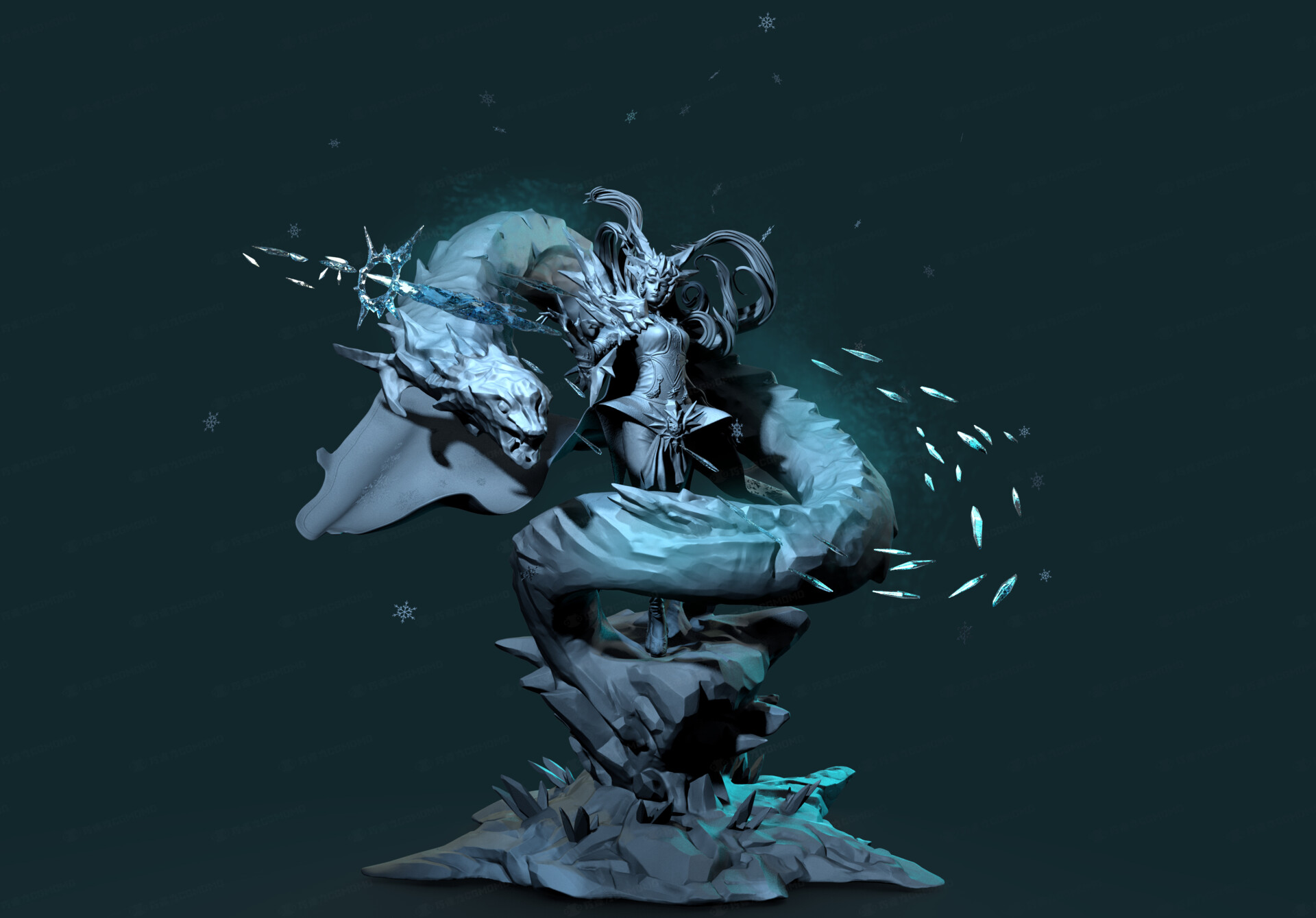 巧课力 CGmomo - 王鸿飞-ZB雕刻-临摹作品《冰女》