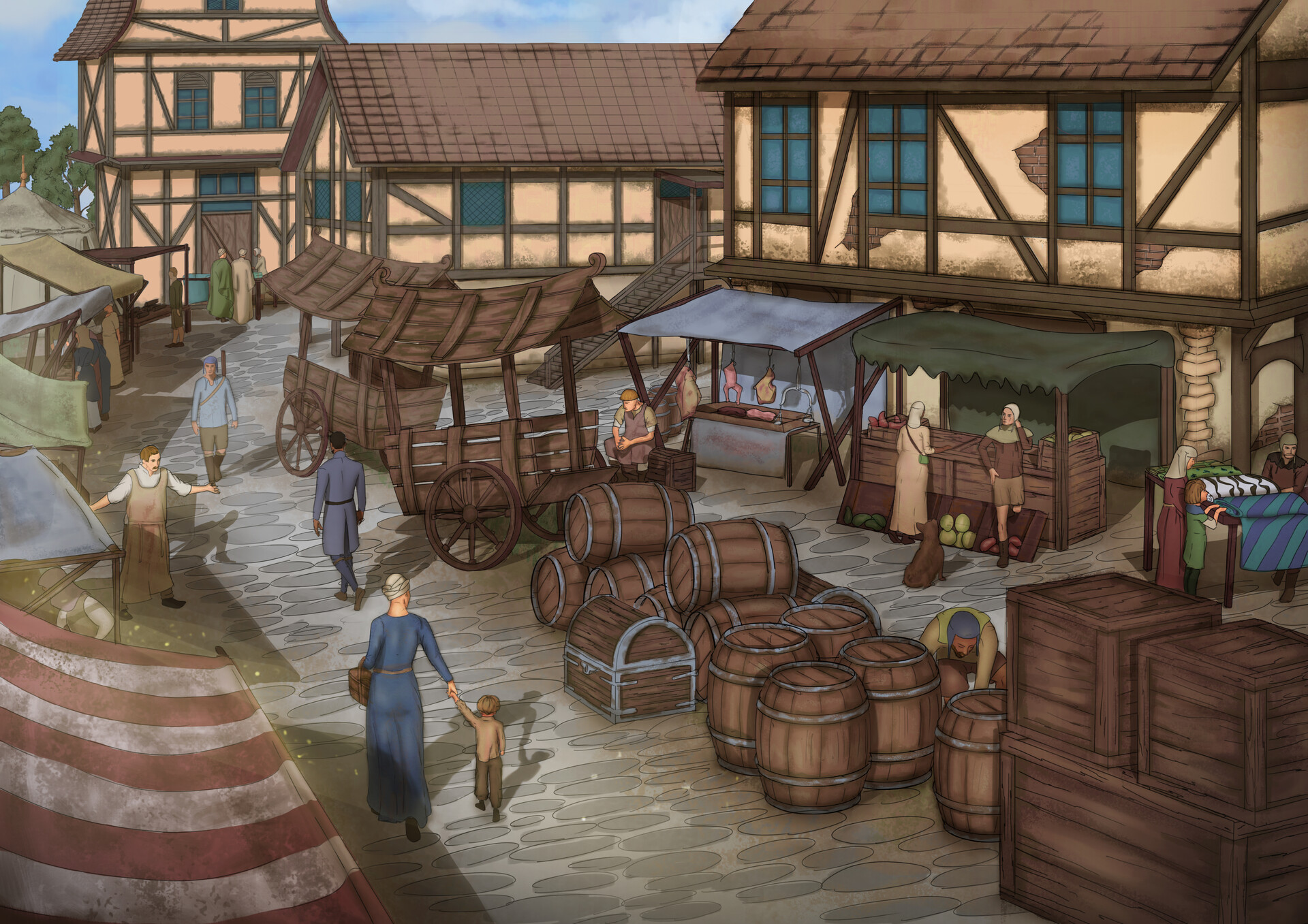 ArtStation - medieval market