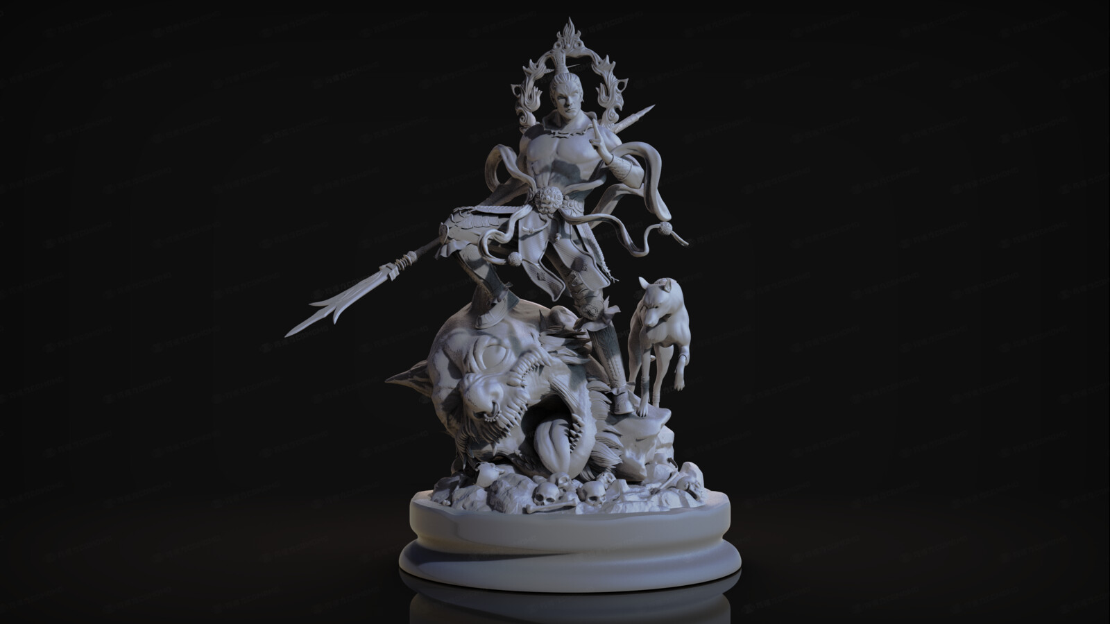 巧课力 CGmomo - 张琦-ZB雕刻-临摹作品《二郎真君》