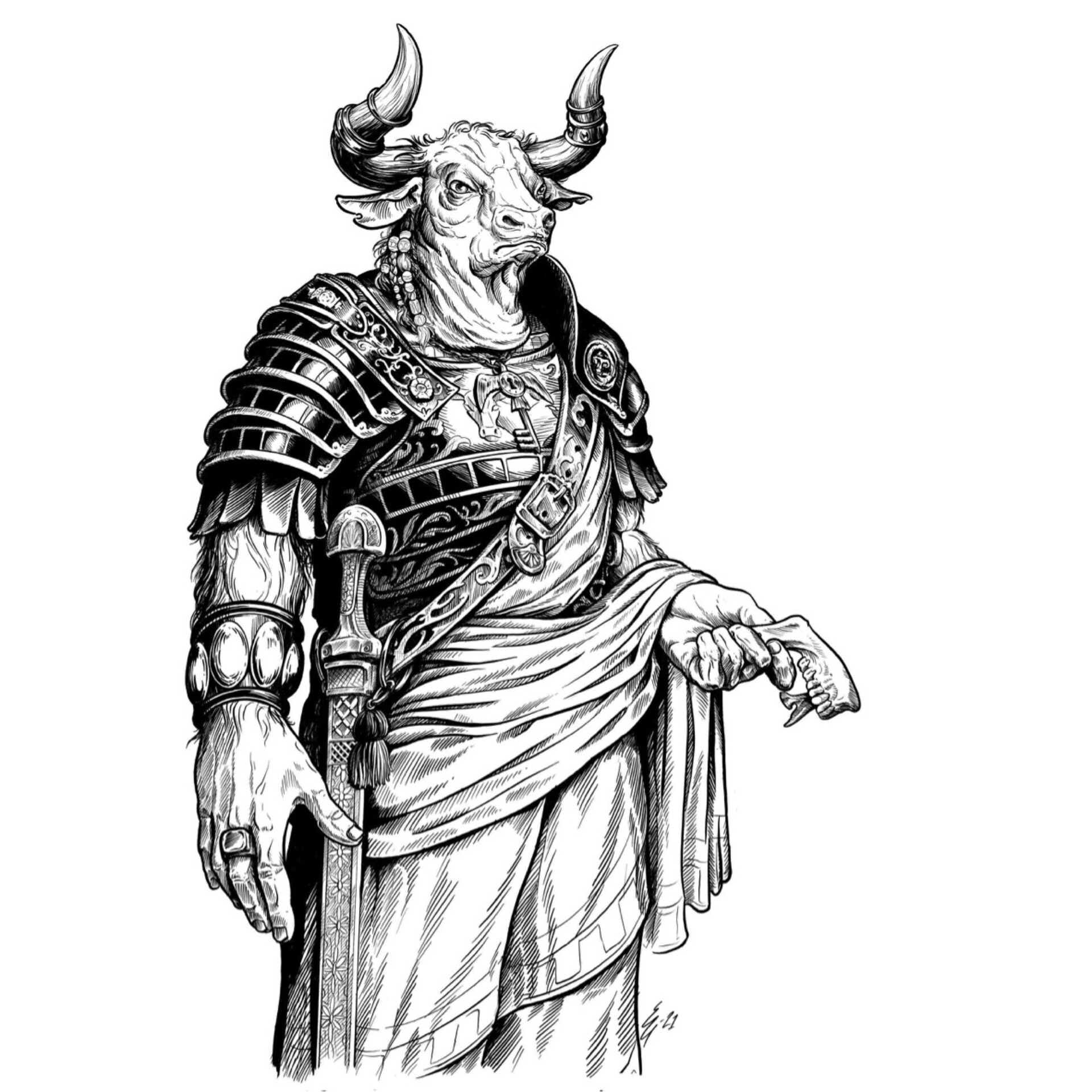 ArtStation - Villain Minotaur for the Swedish rpg Kopparhavets hjältar.