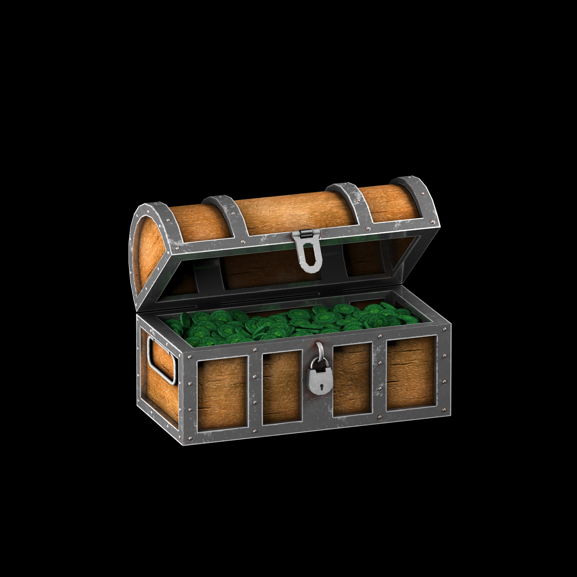 ArtStation - Low poly chest with coins