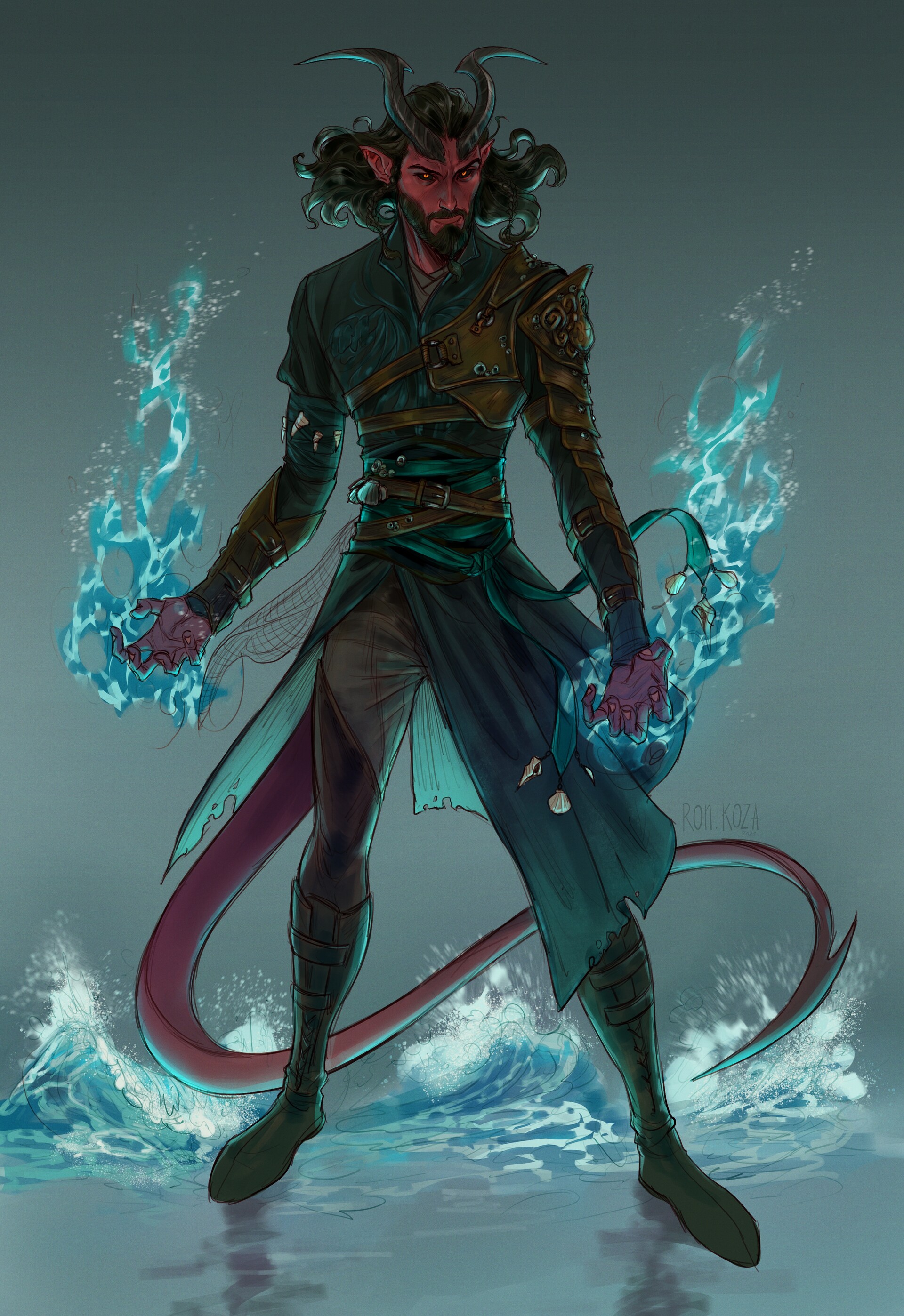 ArtStation - Tiefling Warlock