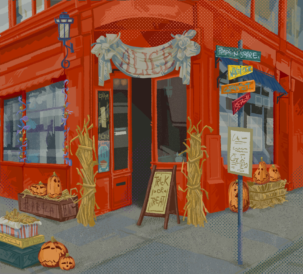ArtStation - Store Front Color Study ~Halloween Edition~