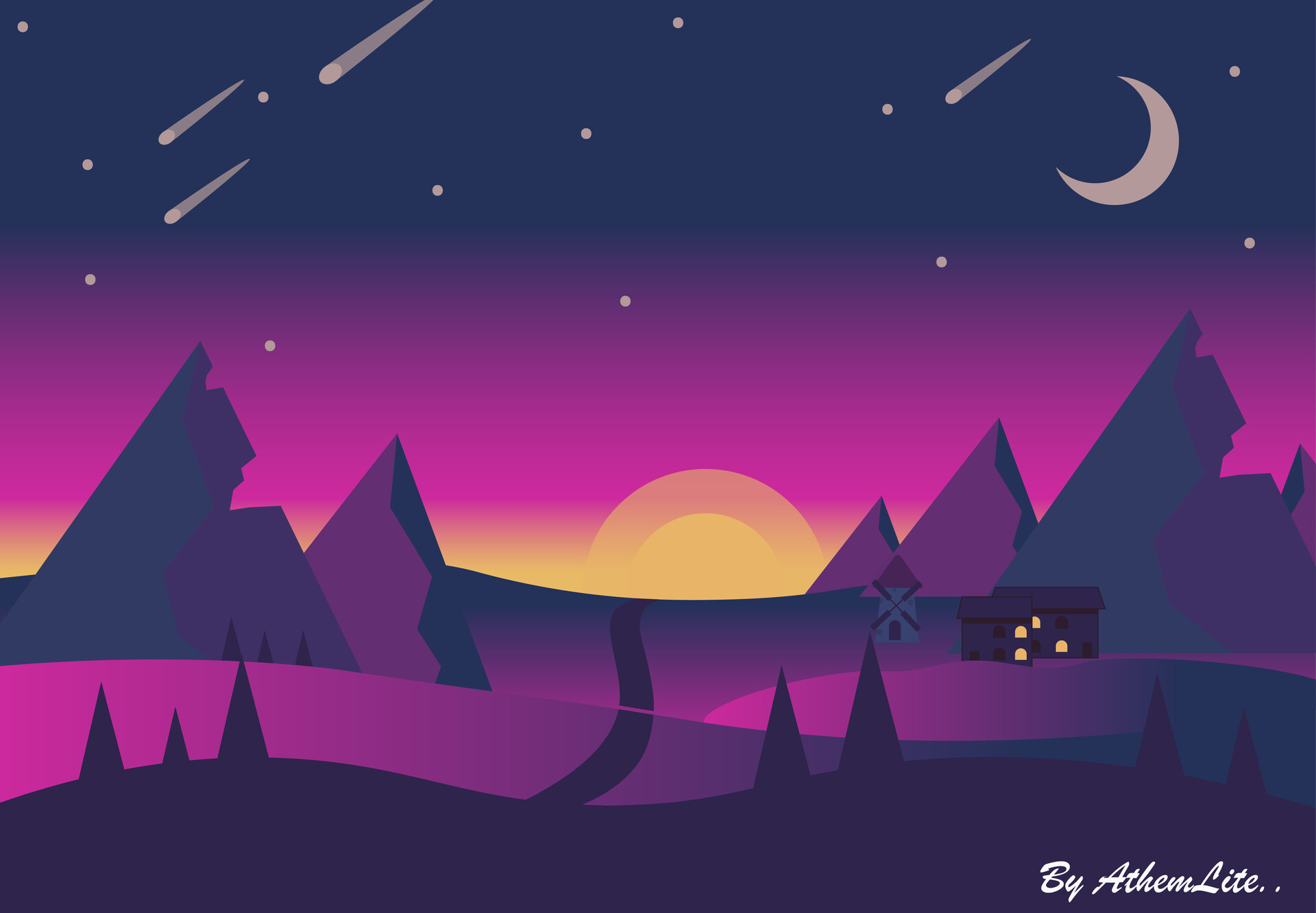 ArtStation - Retro landscape