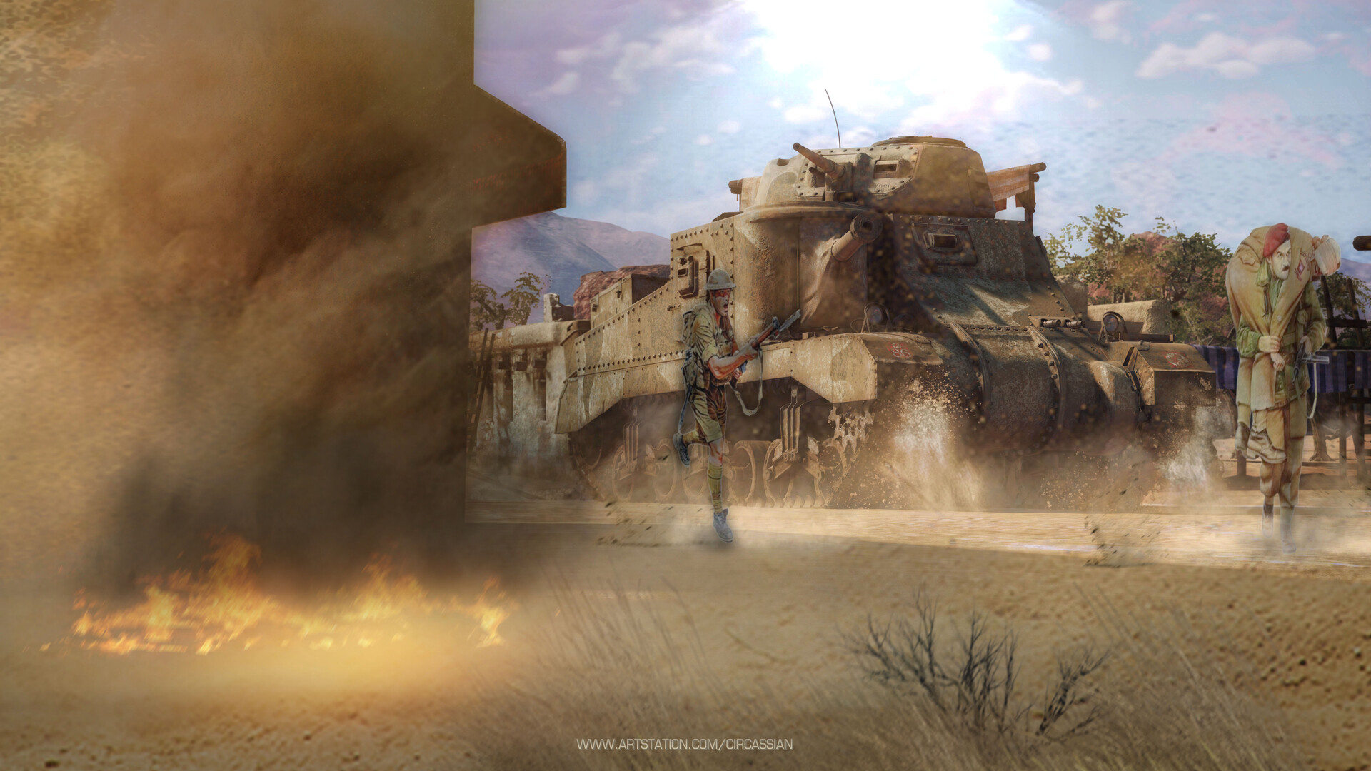 ArtStation - Grant Mk.I "7th Armoured Division ‘Desert Rats’ - Unit 86 ...