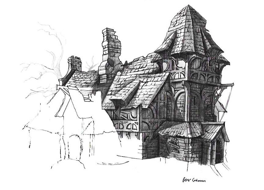 fantasy architecture drawing