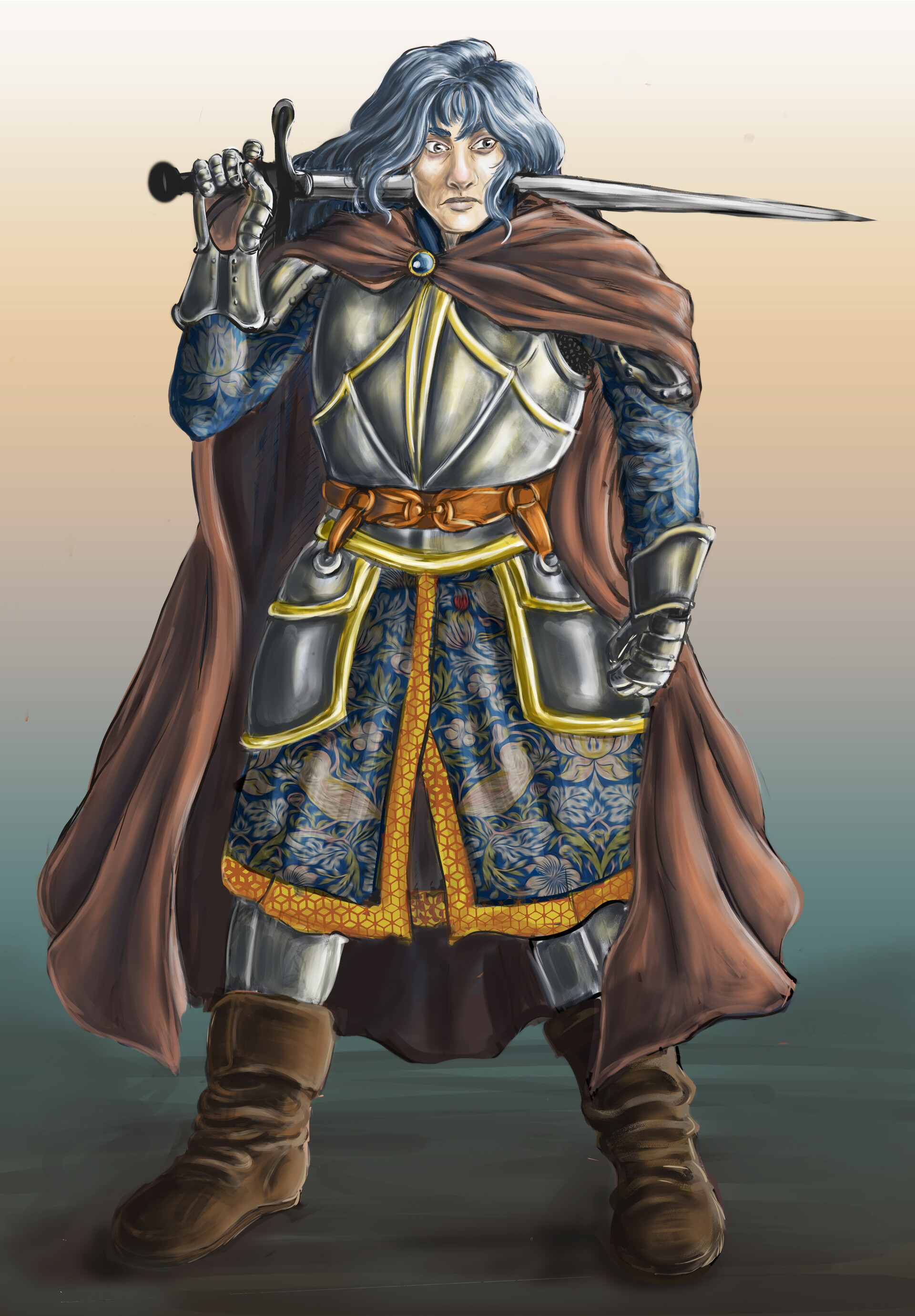 Gustaw Avarski - Elementalist Knight Errant - art & sketch by Klaudia ...