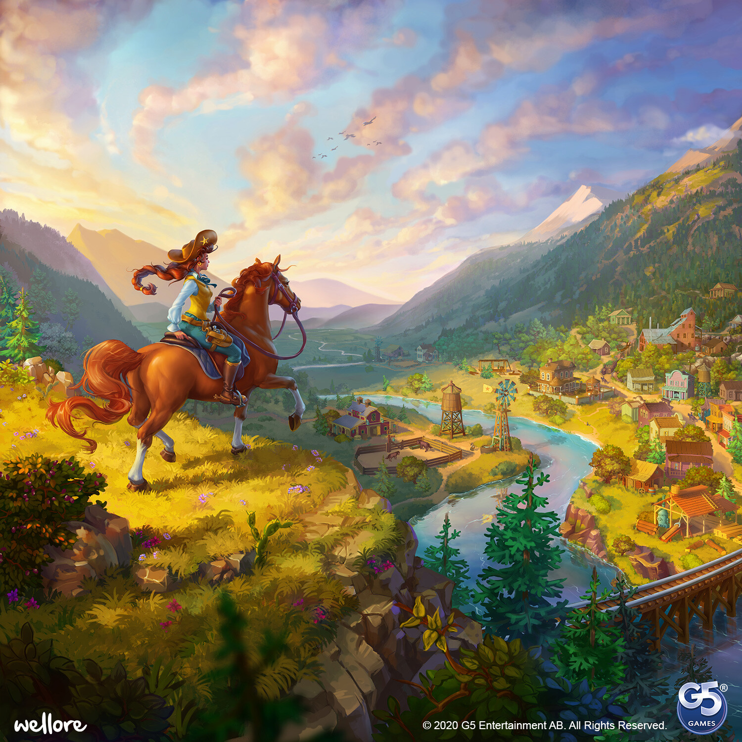 Wellore studio - Jewels of the Wild West - Game illustration for G5