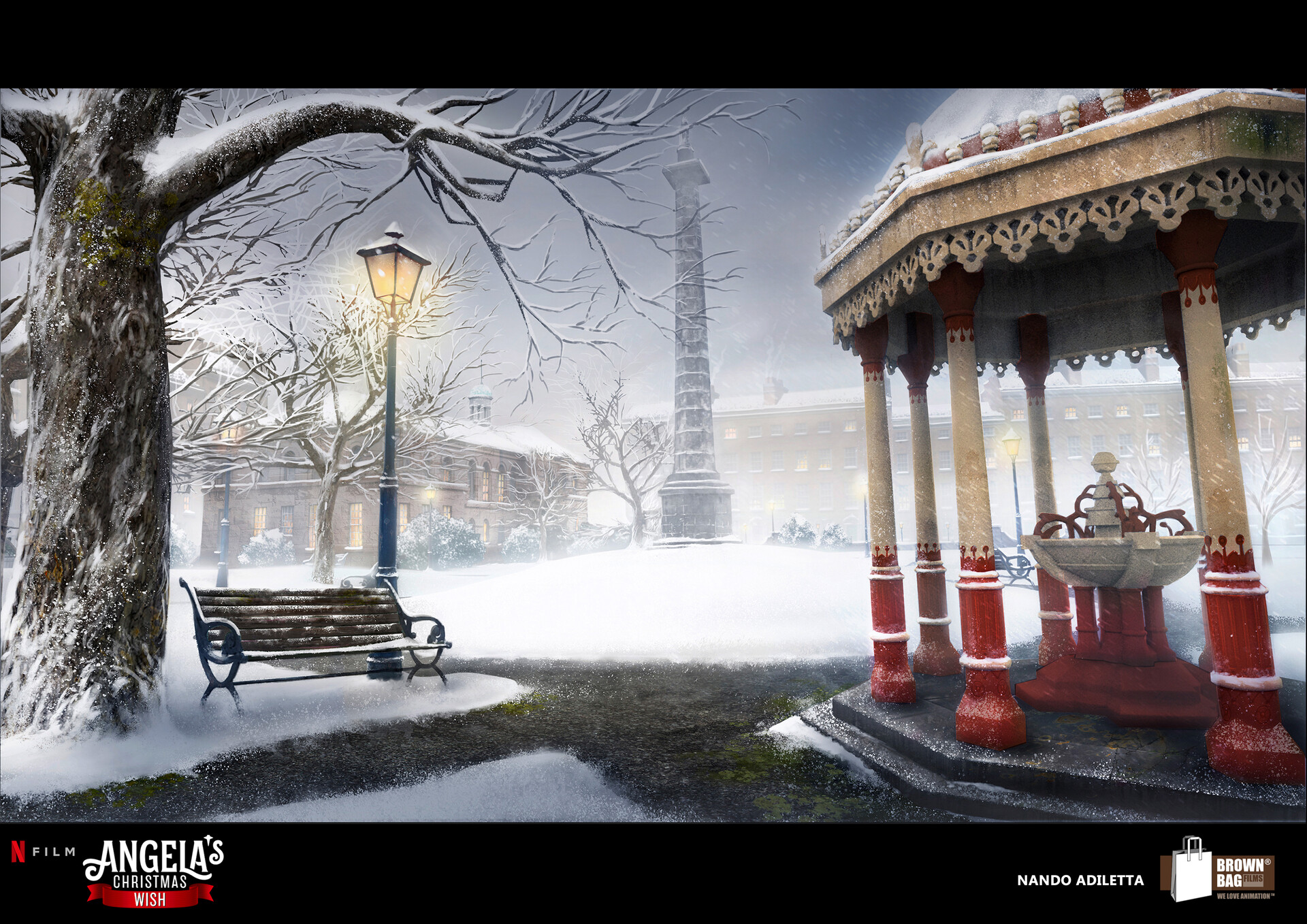 ArtStation - Angela's Christmas wish - park - concept design