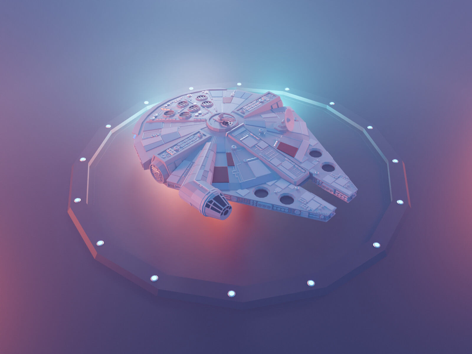 ArtStation - Low Poly Millennium Falcon