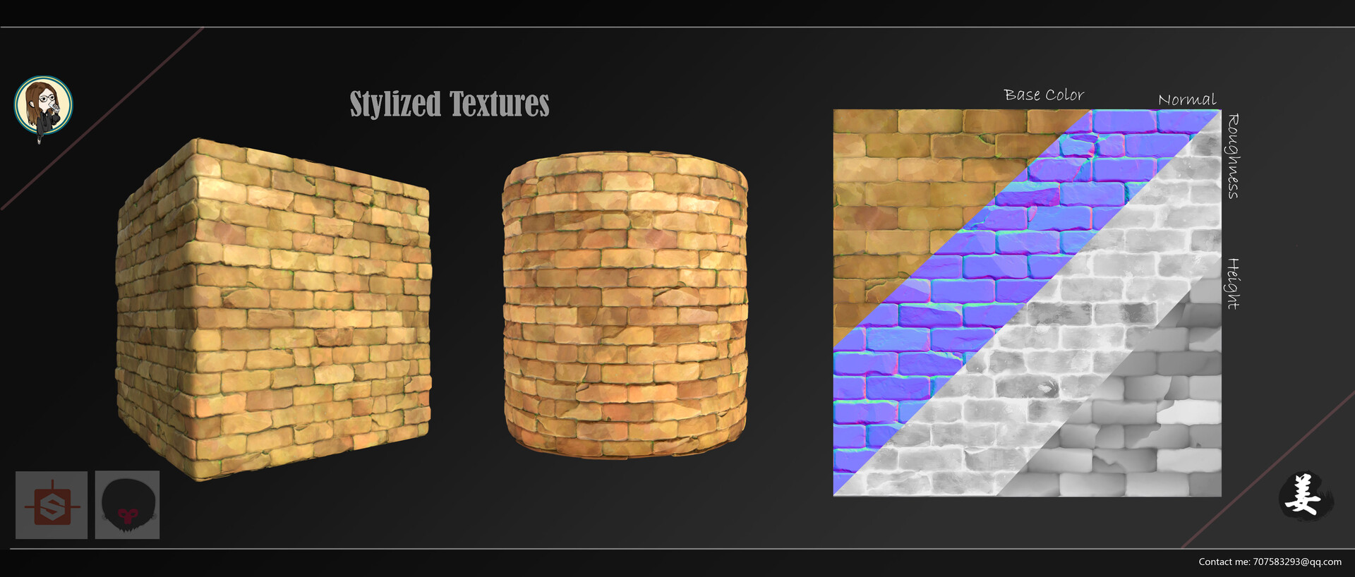 ArtStation - Substance Designer - Watercolor Stylized Brick Texture