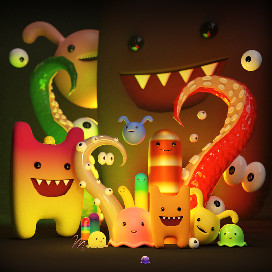 ArtStation - 3D Cute Monsters