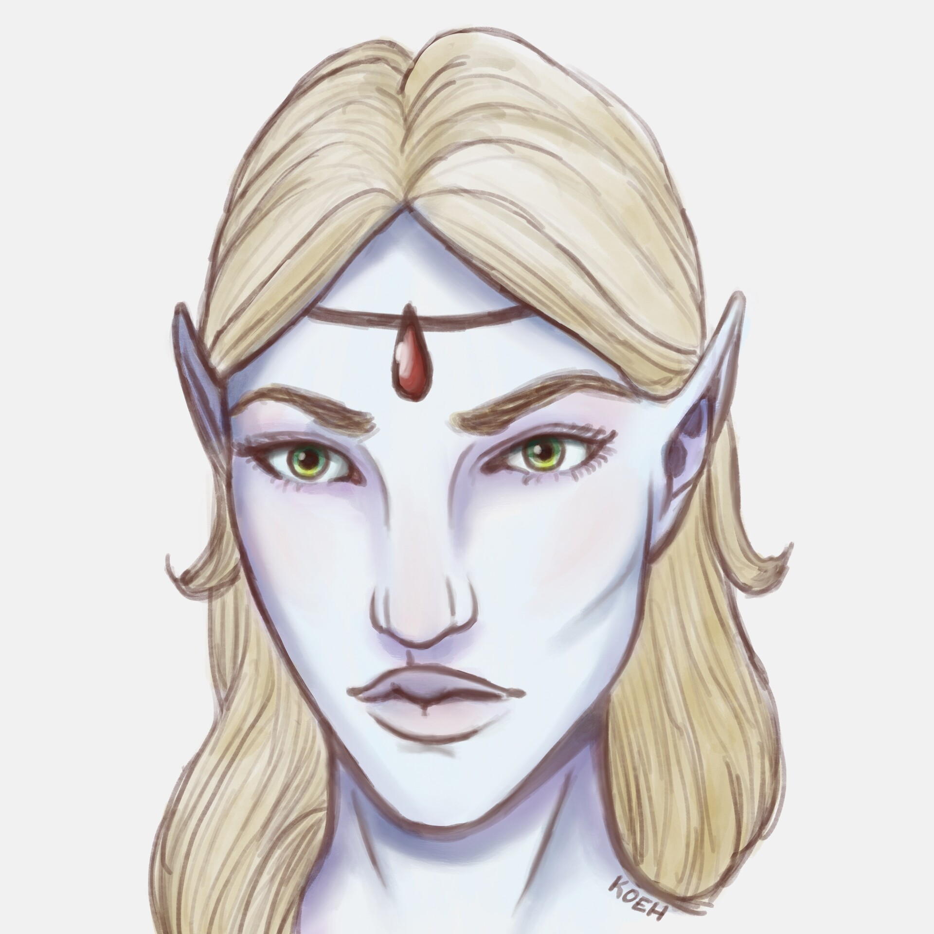 ArtStation - Portrait of a Moon Elf