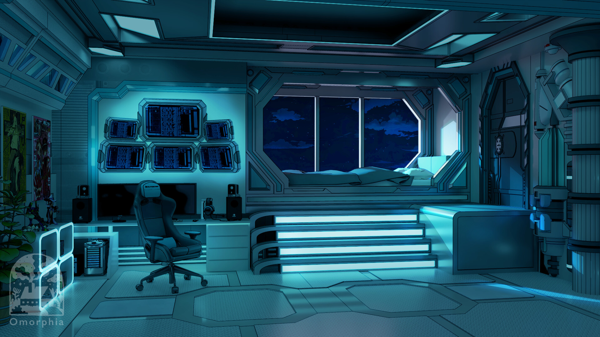 Omorphia Visual - Space Bedroom