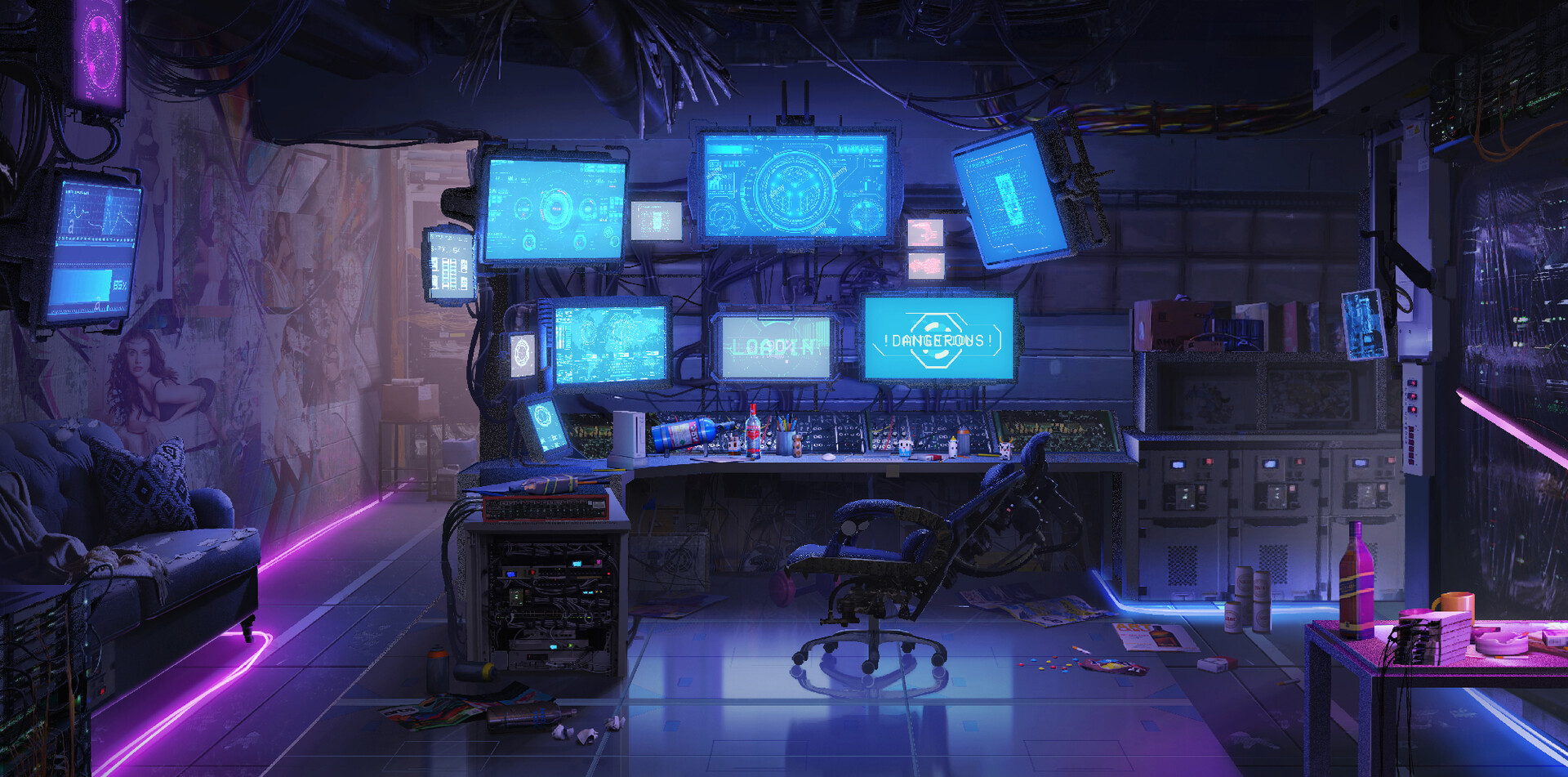 ArtStation - 赛博朋克室内场景