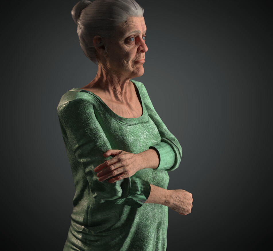ArtStation - OLD FEMALE GAME READY MODEL
