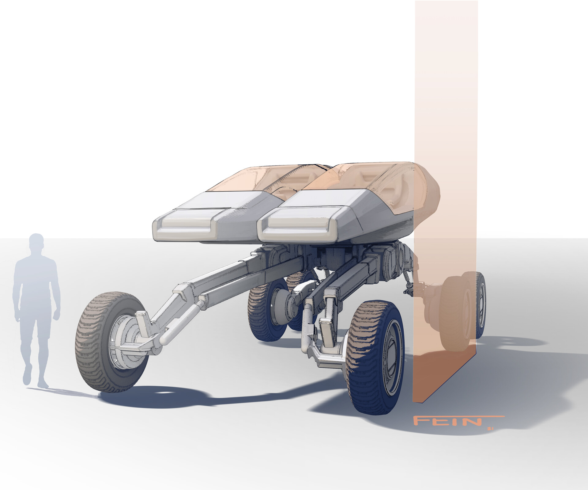 ArtStation - Six wheeled moon crawler
