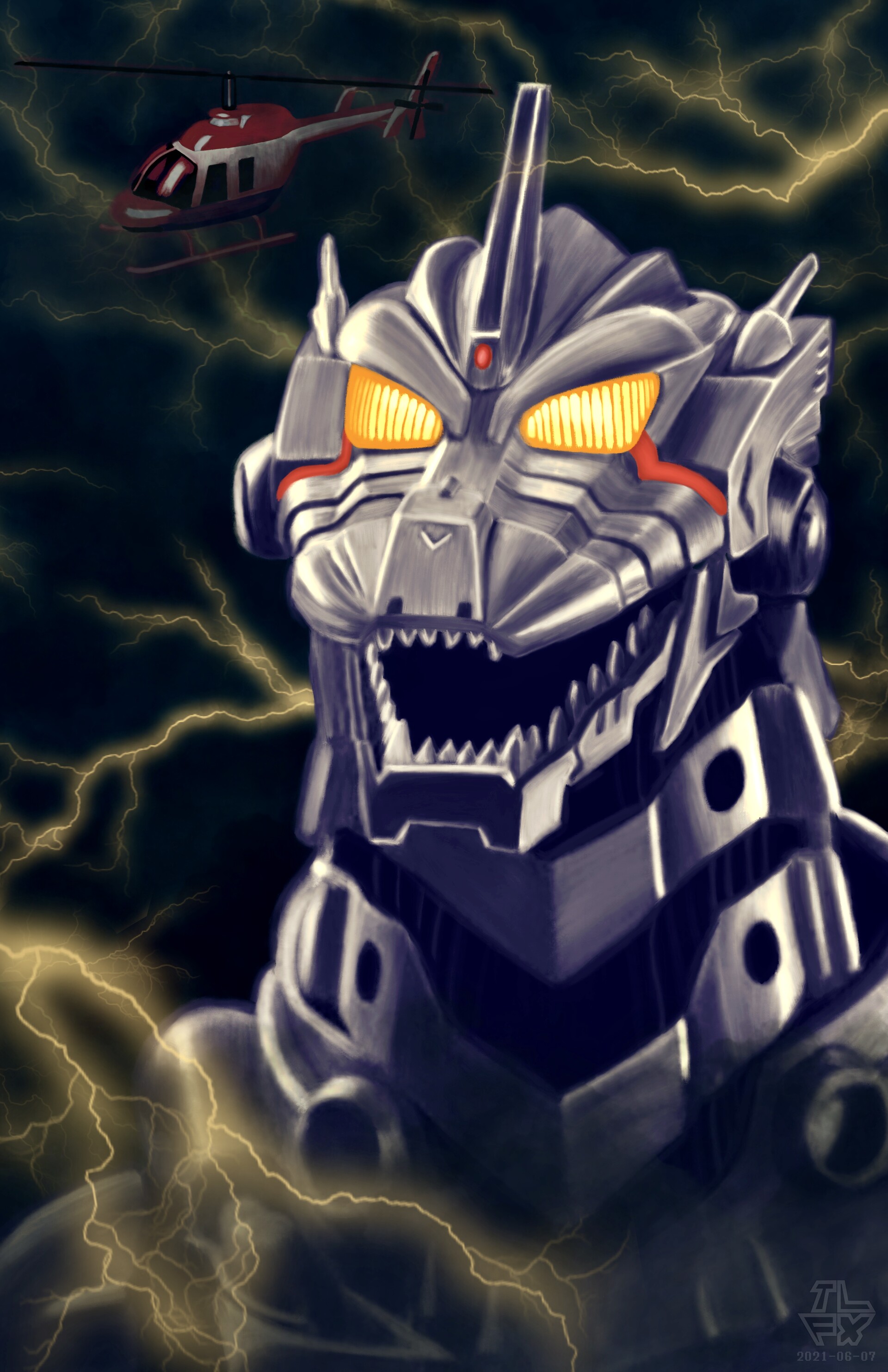 Mechagodzilla 3 Drawing