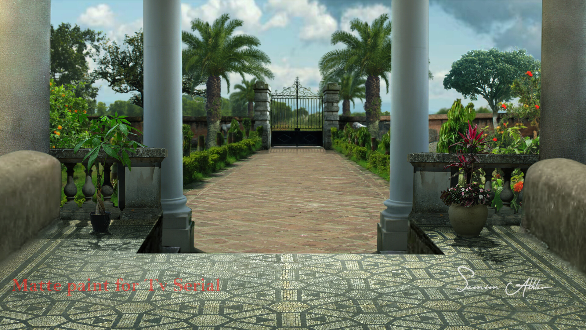 SaMim AkHtar - Jomidar Barir Gate , Matte Painting