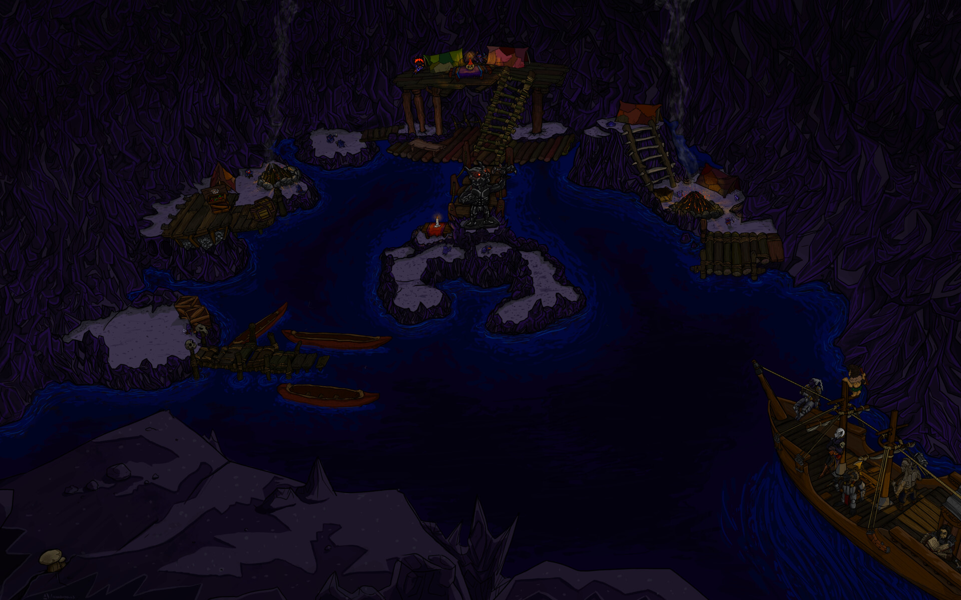 ArtStation - Xvart Cave - DnD map art