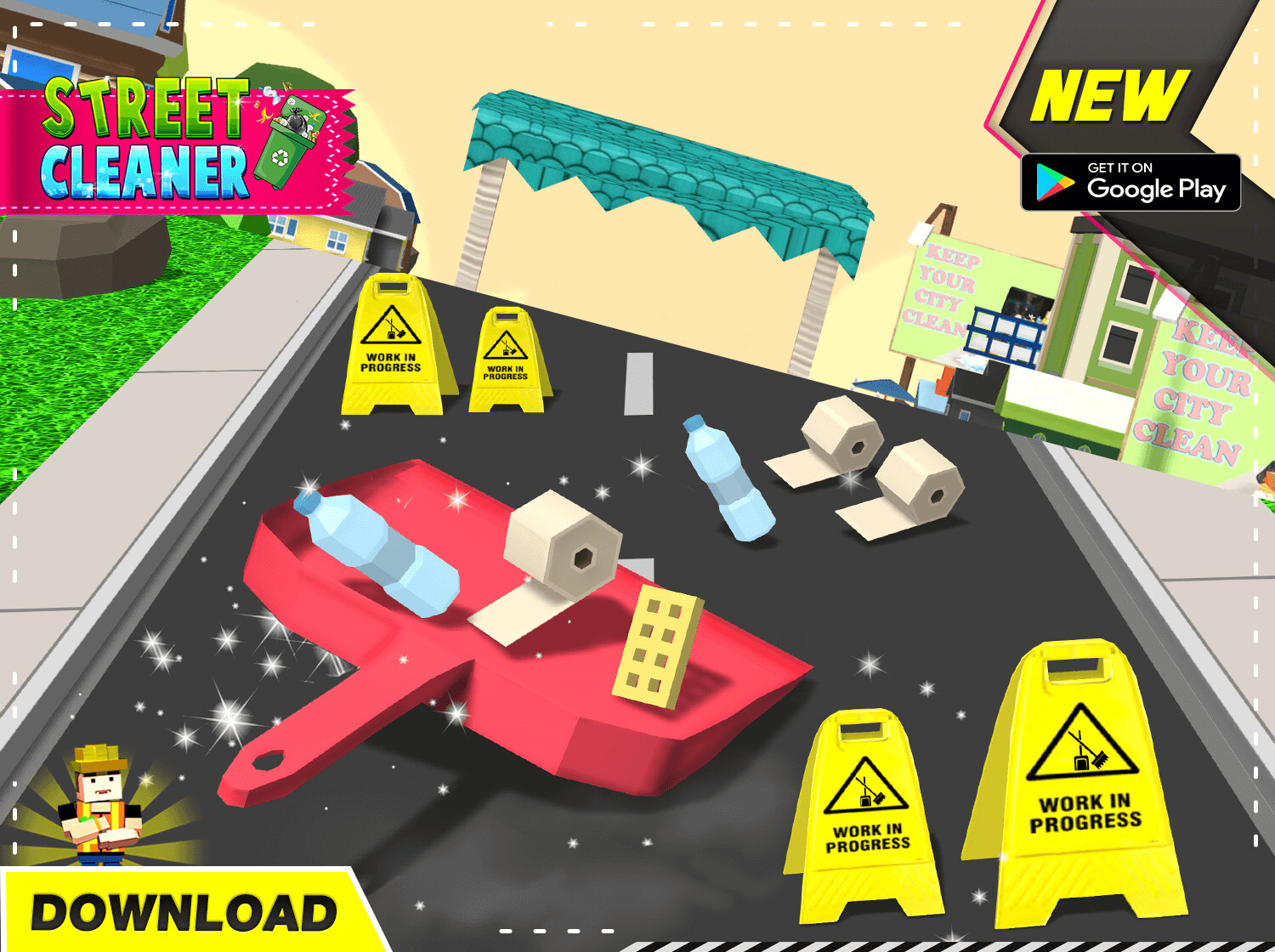 ArtStation - Street Cleaner - Garbage Collector Game - Deep Pocket