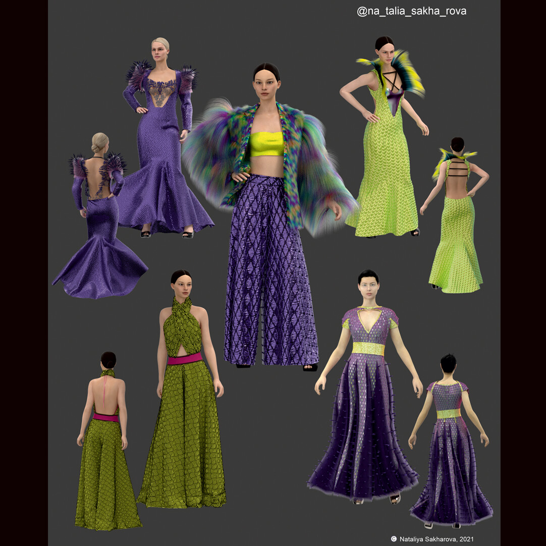 ArtStation - Dress - a synergy of color, cut and texture