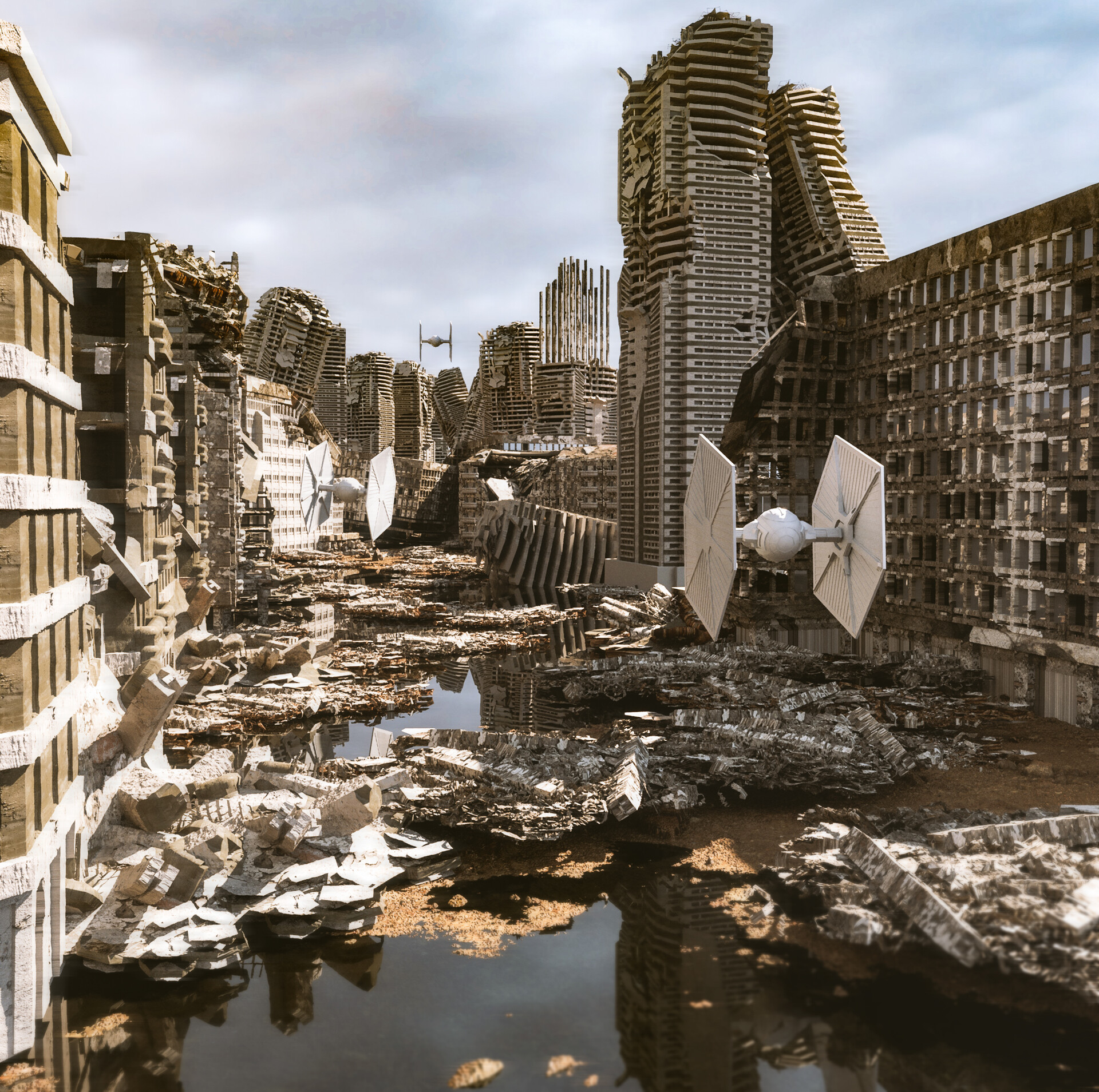 ArtStation - destroyed city