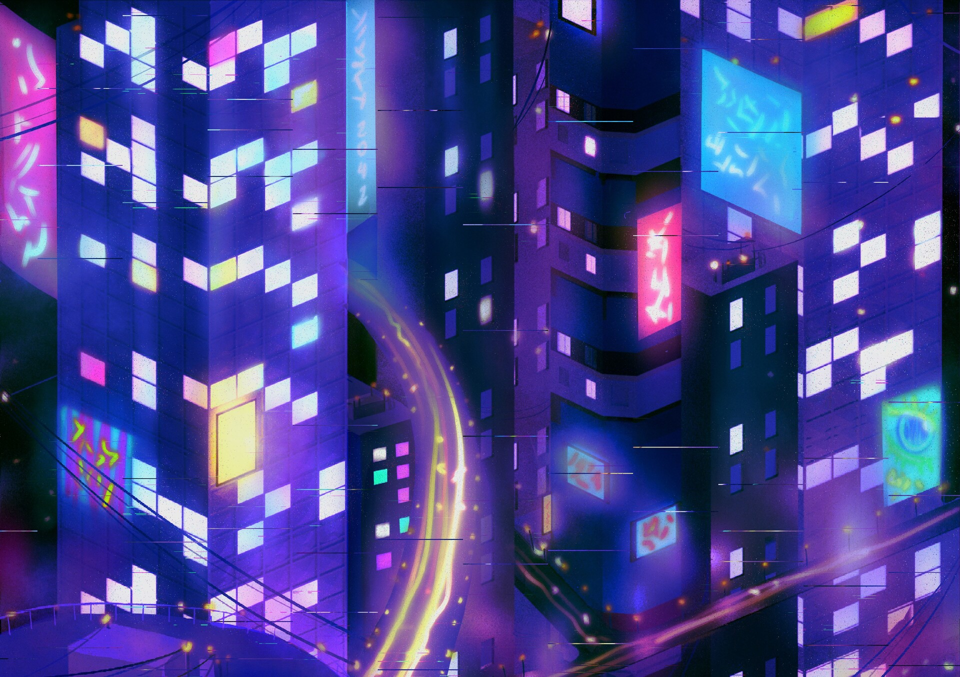 ArtStation - Night city - isometric view