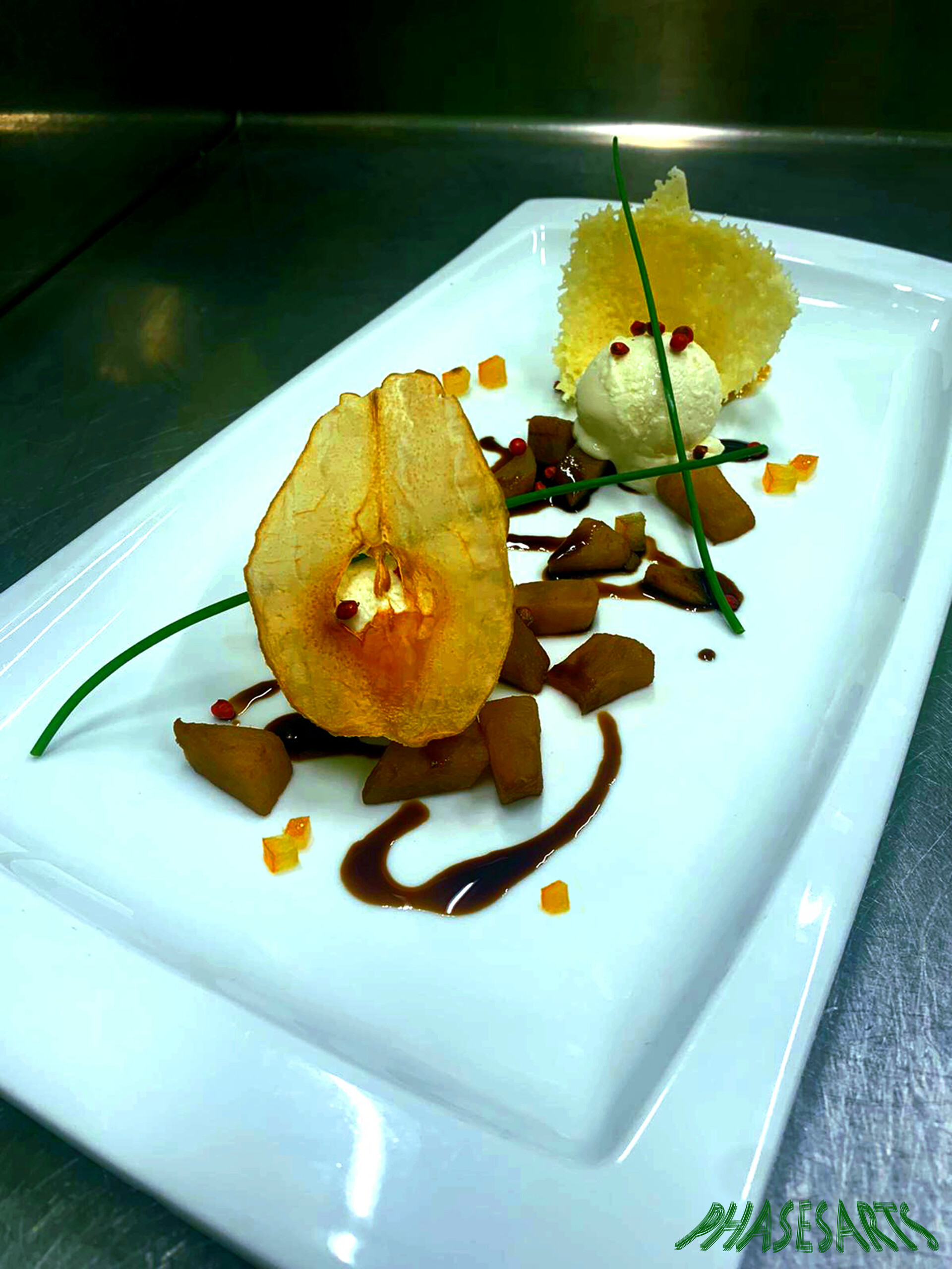 ArtStation - PARMESAN ICE CREAM WITH BALSAMIC PEAR