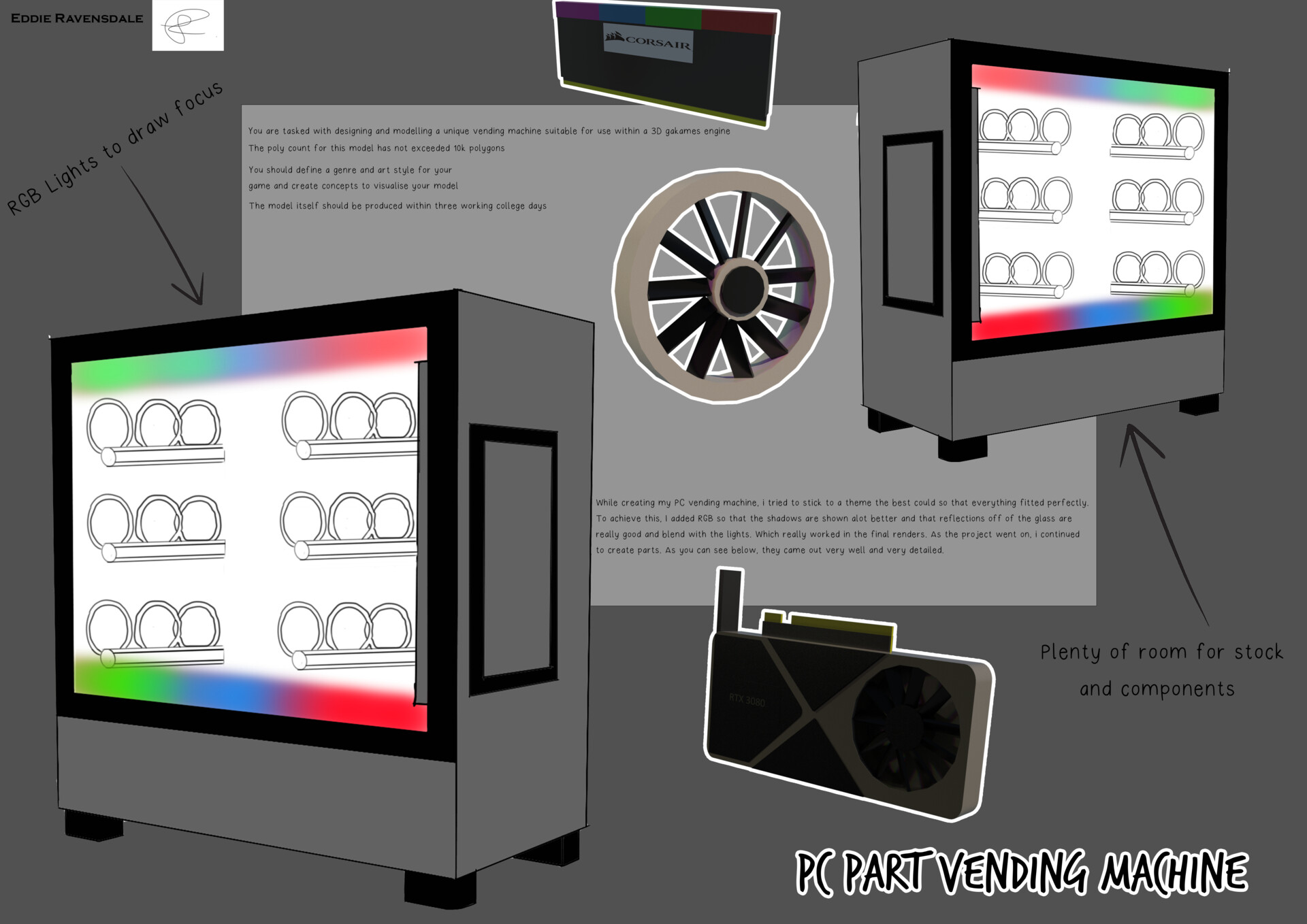 ArtStation - Initial Drawing Board for PC Part Vending Machine
