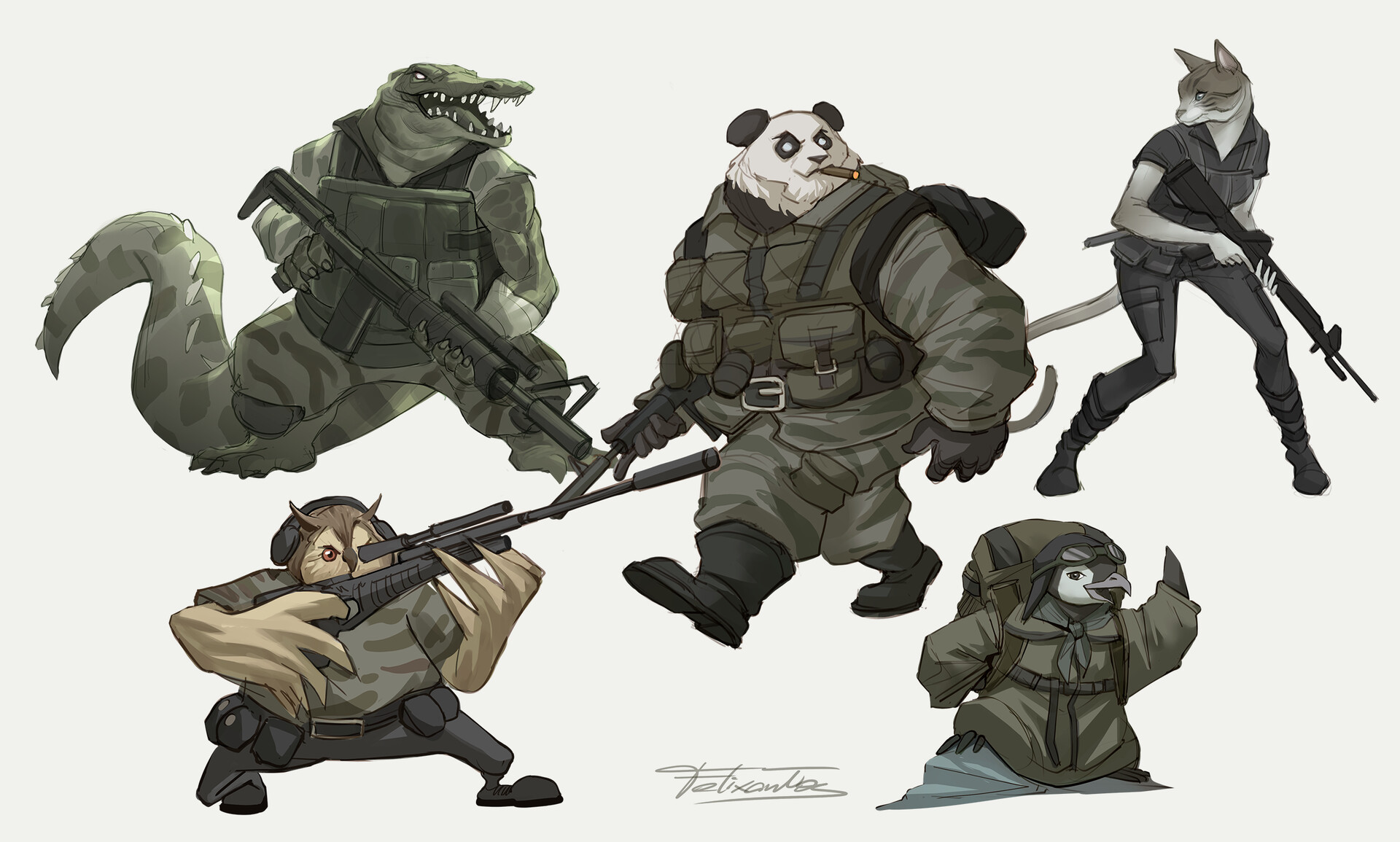 ArtStation - Animal soldiers / Characters designs