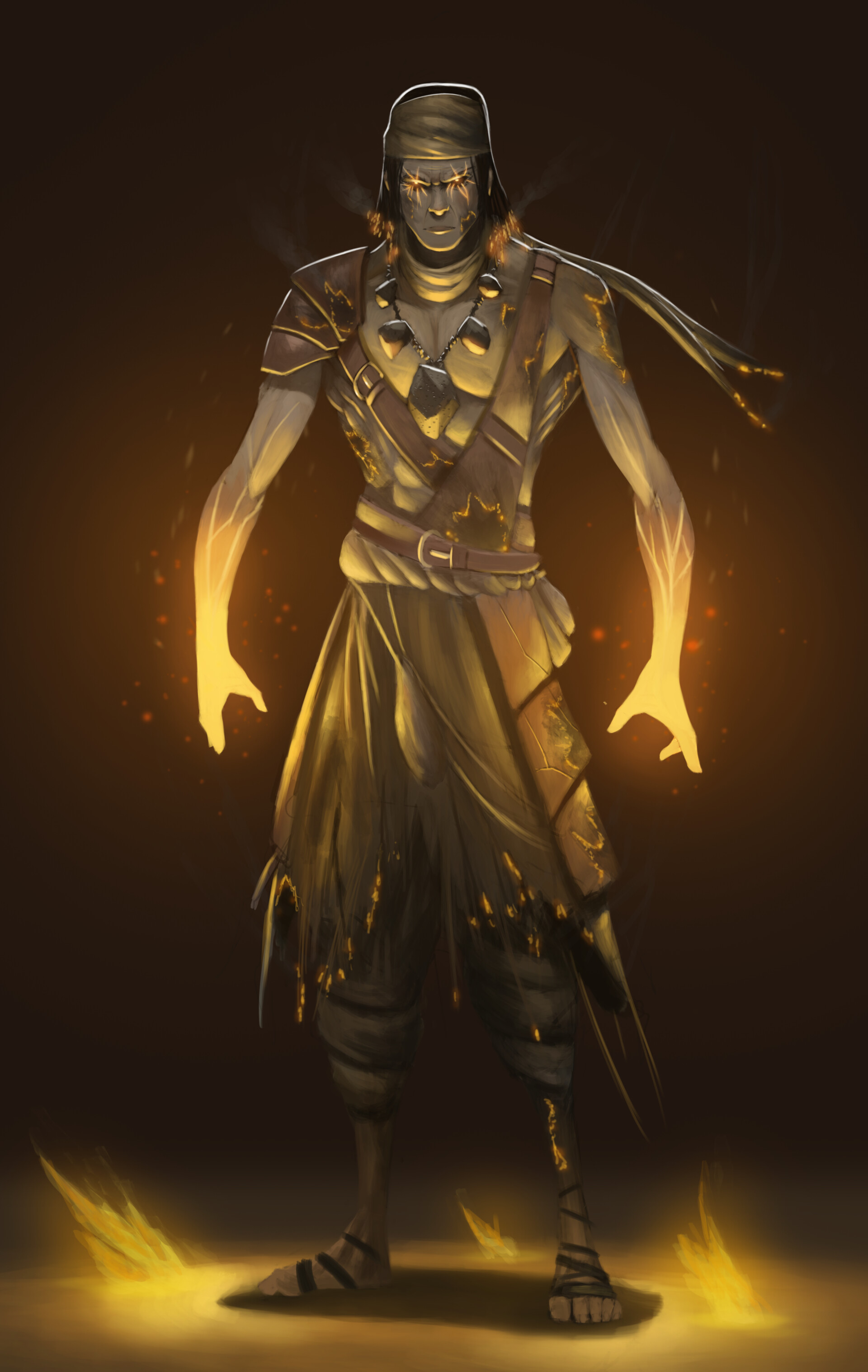 ArtStation - Fire Druid Commission