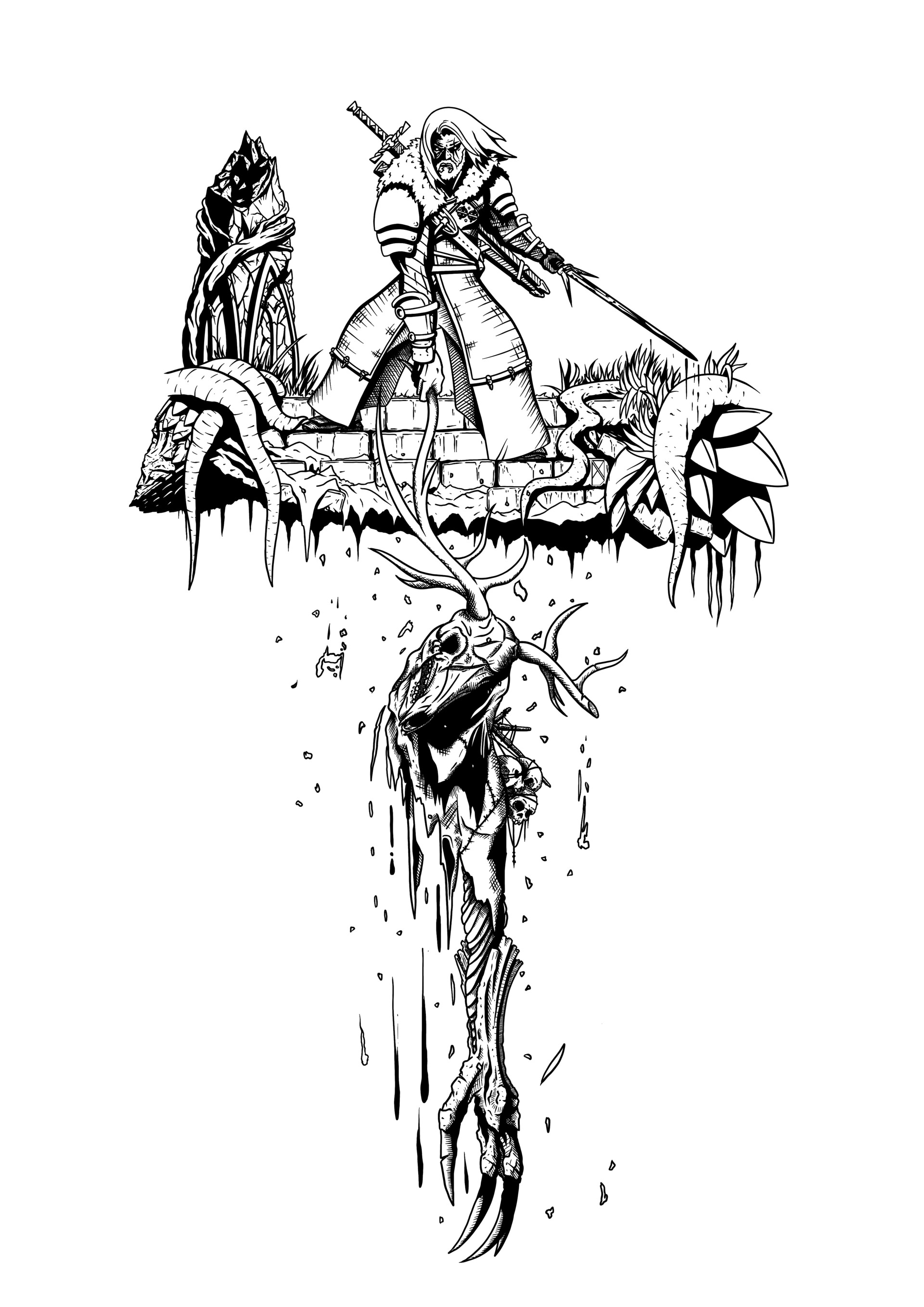 ArtStation - Geralt and the Leshen