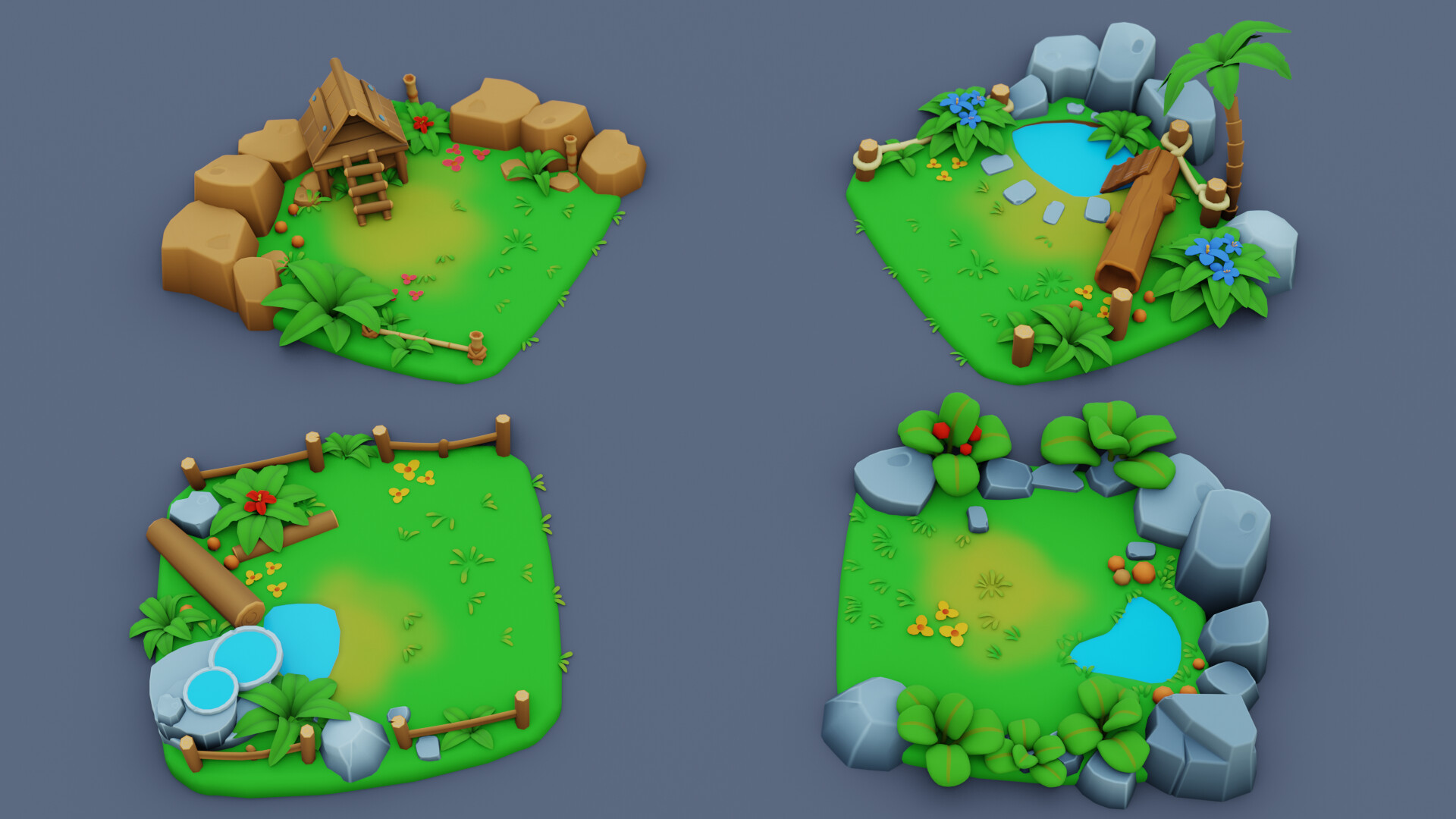 ArtStation - Cartoon animal houses