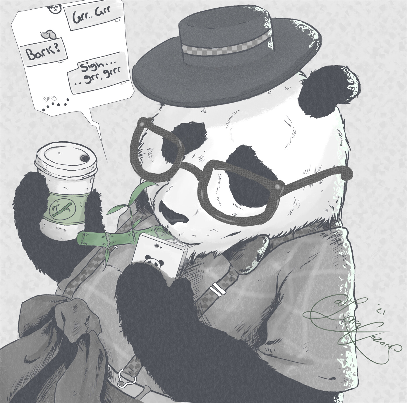 ArtStation - Hipster PANDA! 🤍🖤