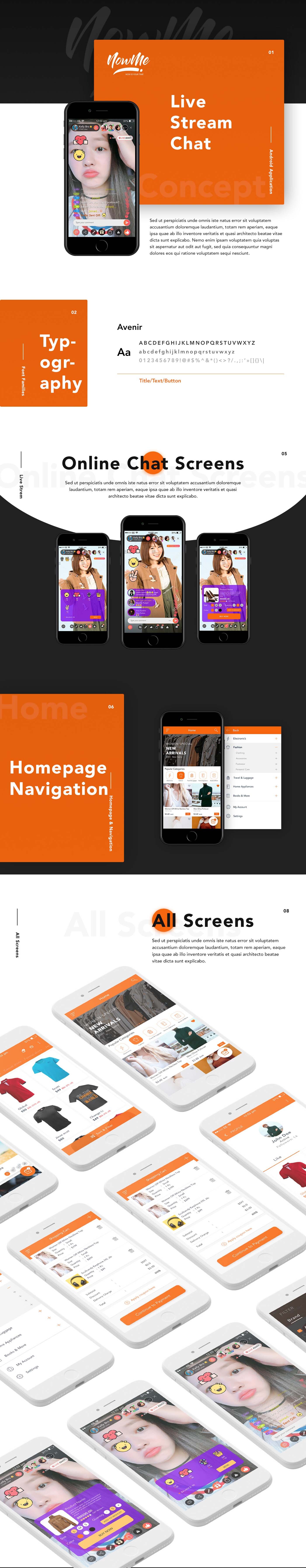 Rabbixel Studio - NowMe - Live Stream Chat App and Brand design