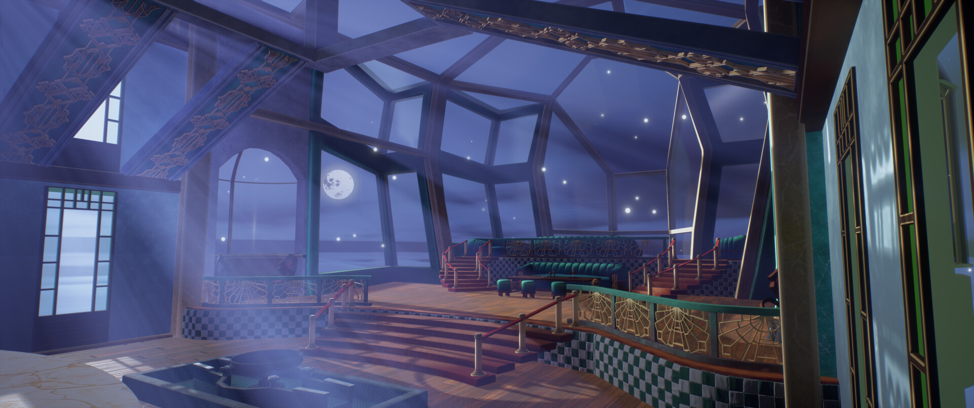 ArtStation - AIRSHIP INTERIOR NIGHT / WIP